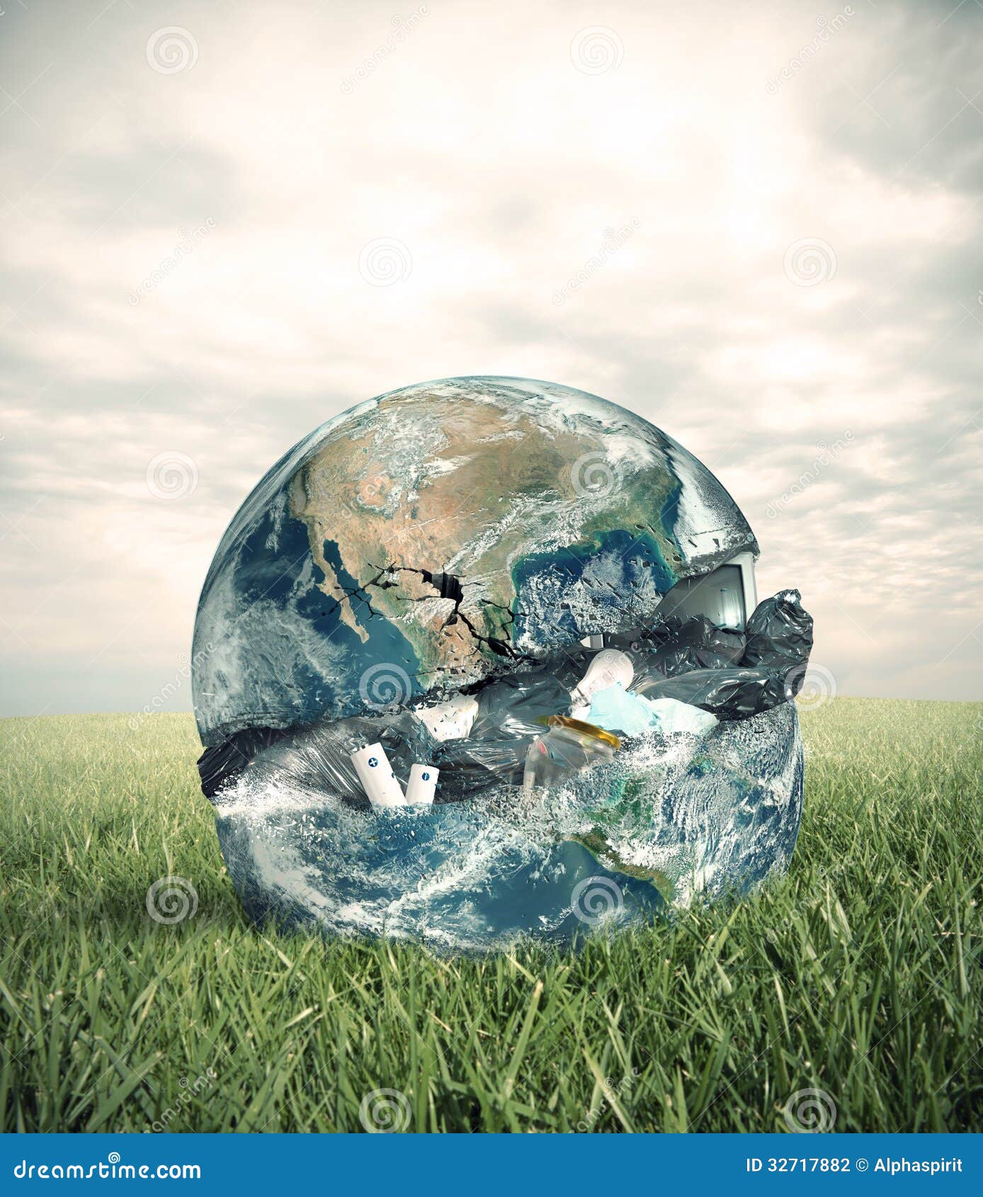 Garbage world stock photo. Image of ecology, grass, future - 32717882