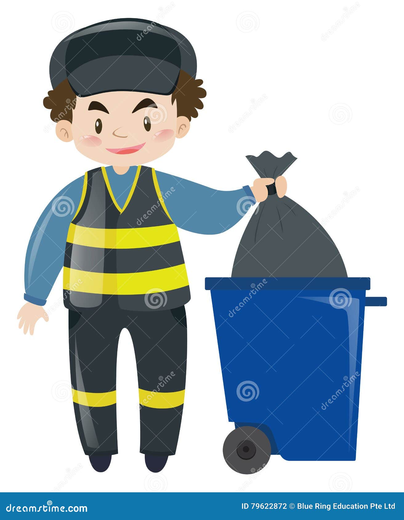 Garbageman Dumping the Trash Stock Vector - Illustration of garbageman ...