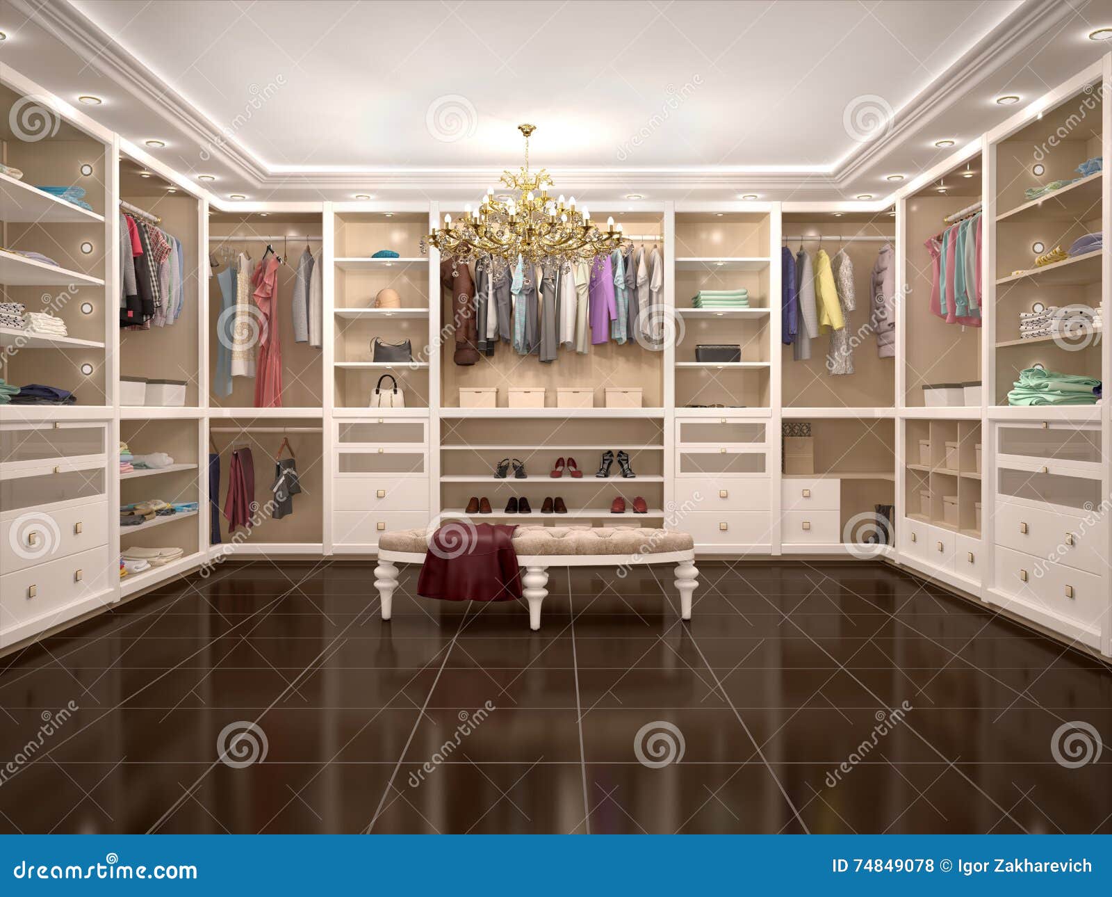 Garde-robe De Luxe Dans Le Style Moderne Illustration Stock ...