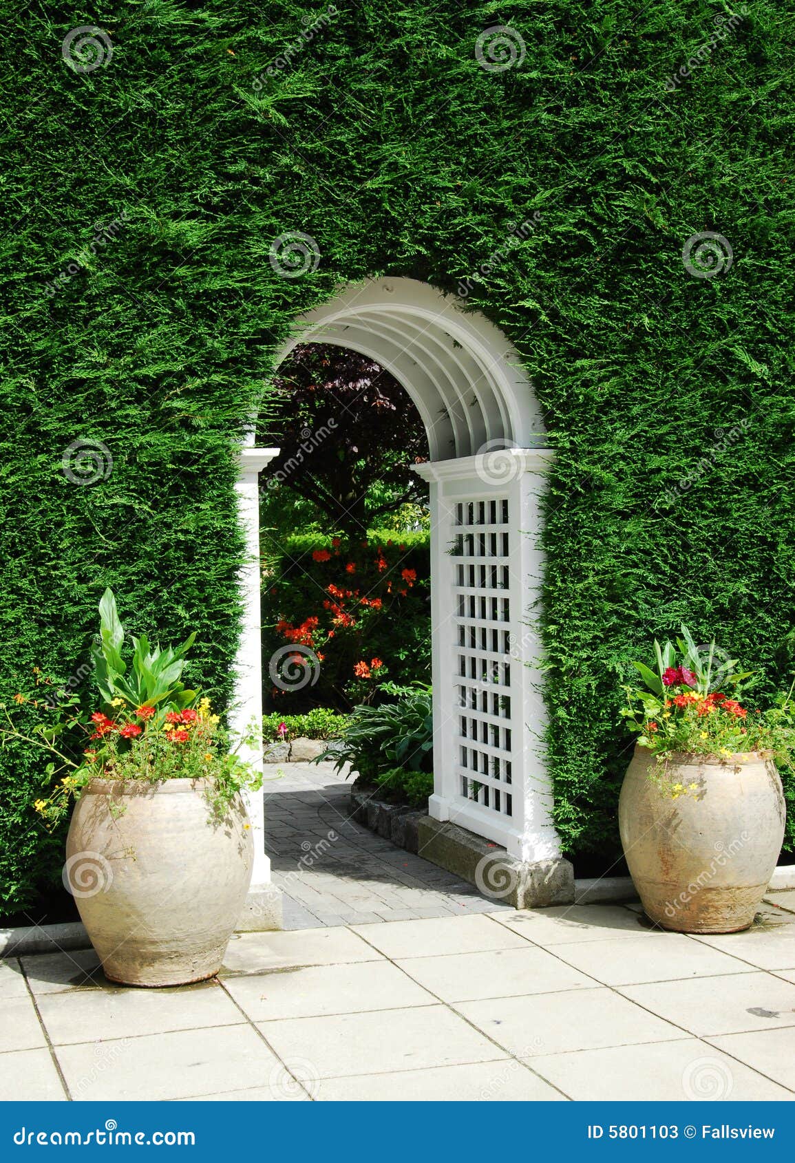 Garden arch and path stock image. Image of historic, lush - 5801103