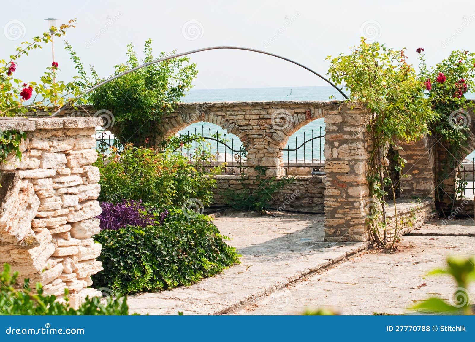 Garden in Balchik stock photo. Image of flowers, green - 27770788