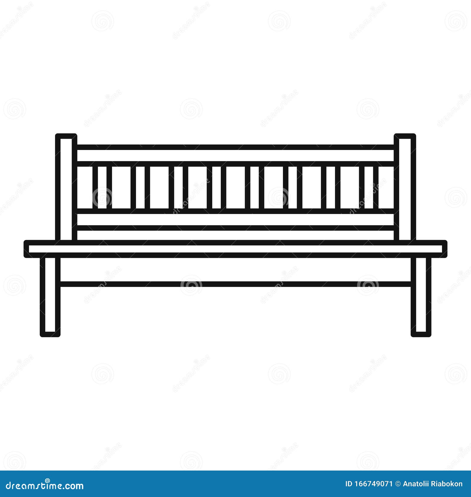Garden Bench Icon, Outline Style Stock Vector - Illustration of leaf ...