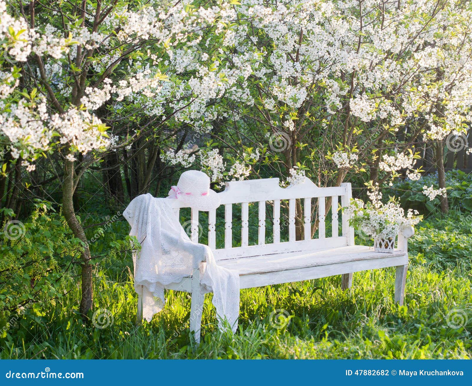 Garden bench stock photo. Image of park, meadow, furniture - 47882682