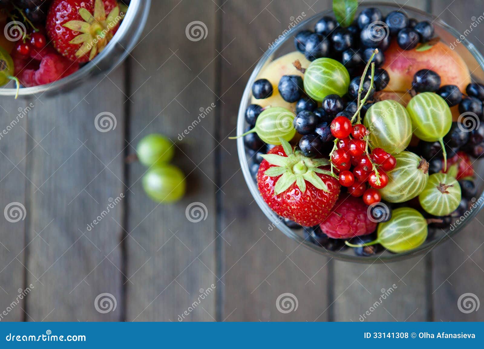 Garden Berries in a Bowl, Top View Stock Photo - Image of blue ...