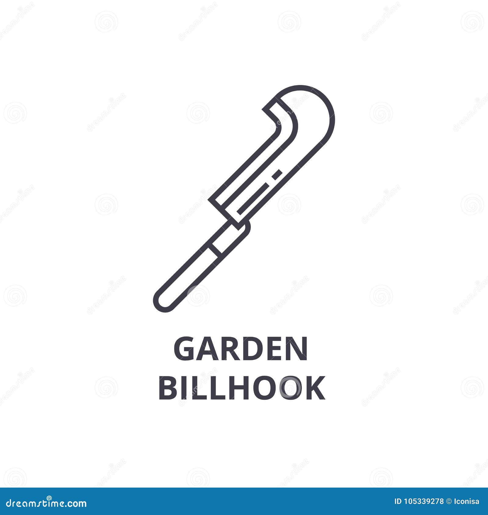 Linear Billhook Icon From Agriculture Farming And Gardening Outline ...