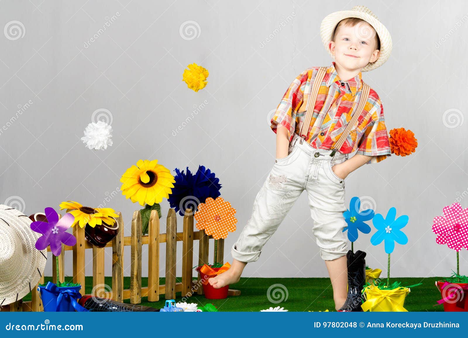 Garden Boy stock photo. Image of cherries, green, field - 97802048