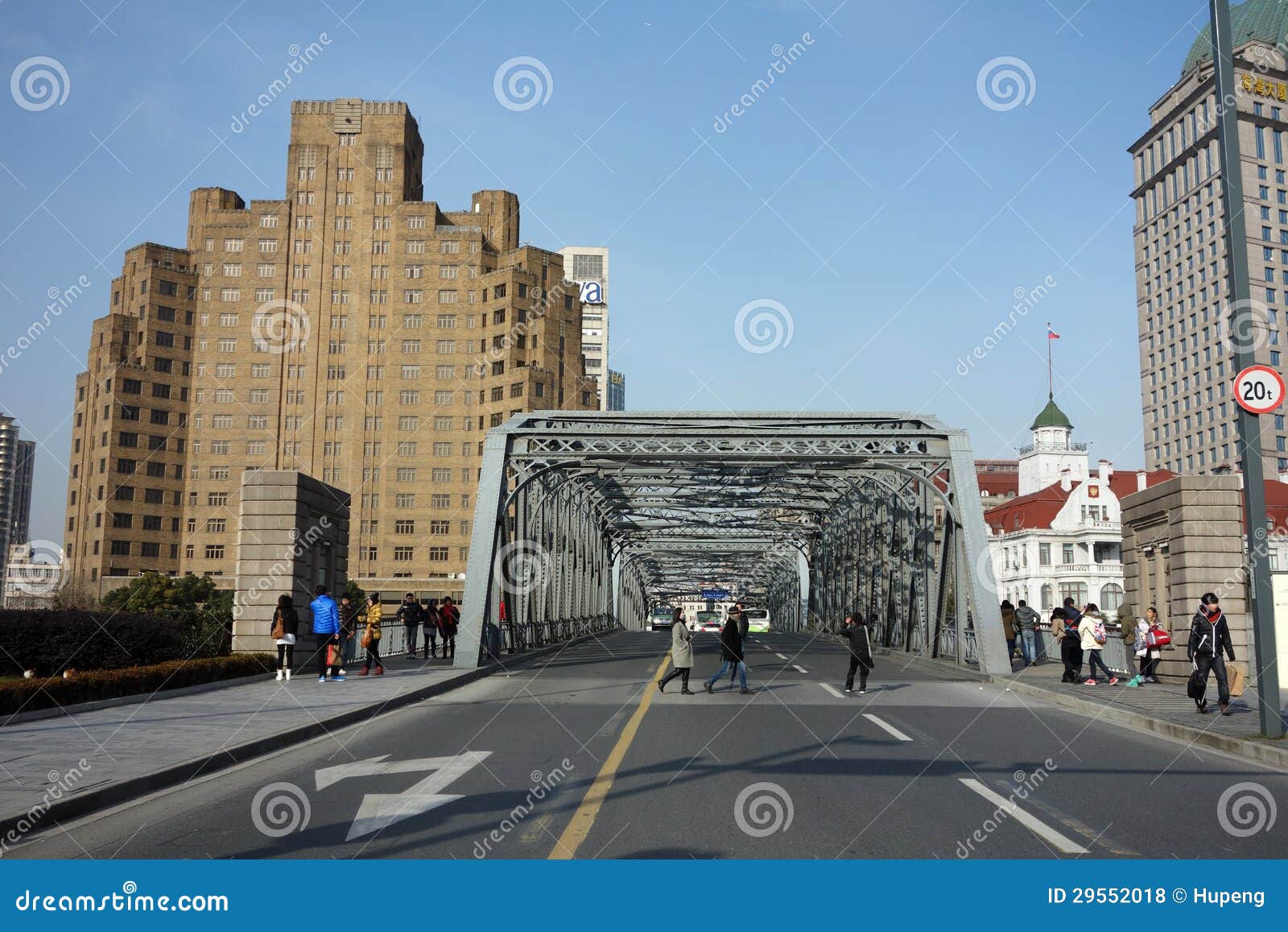 Garden bridge of Shanghai editorial stock photo. Image of highway ...