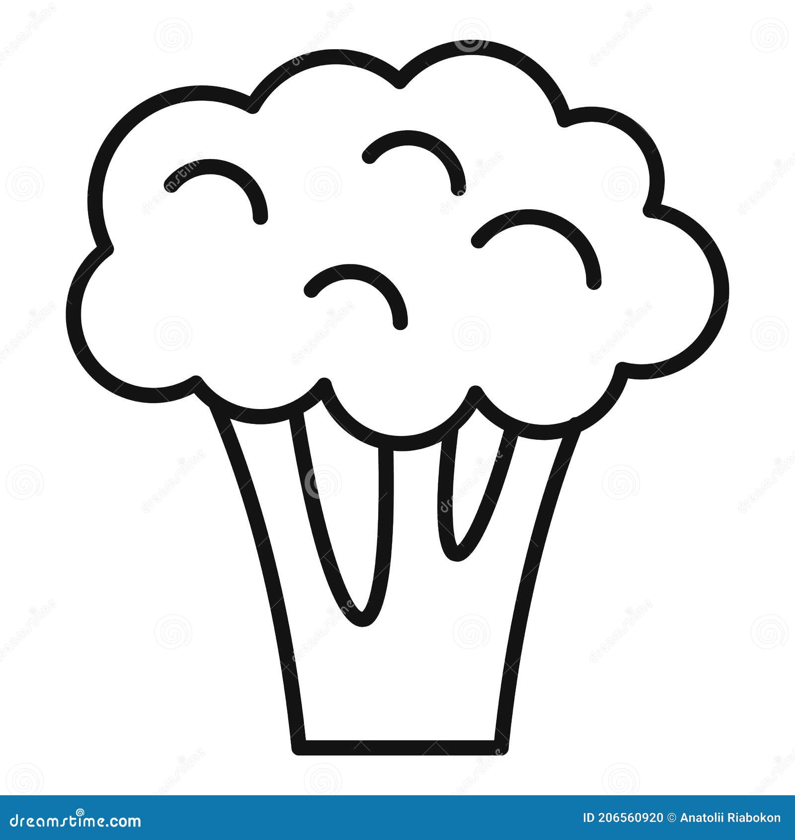 Garden Broccoli Icon, Outline Style Stock Illustration - Illustration ...