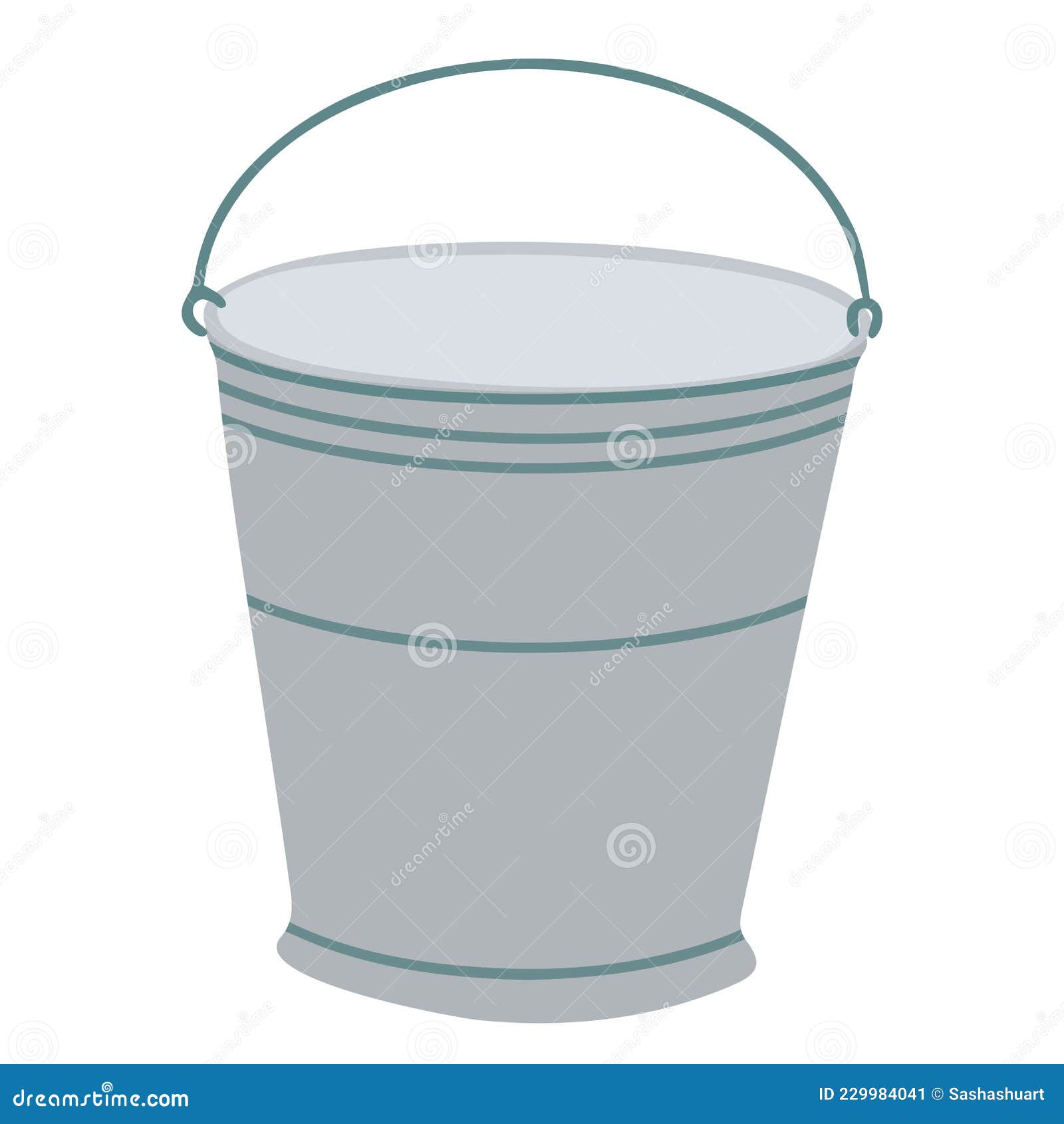 Garden Bucket. Tools and Inventory. Isolated Vector Element on White ...