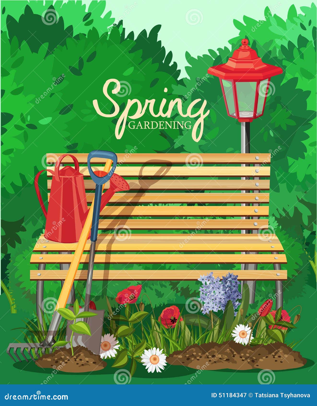 Garden Card Poster Design. Vector Illustration Stock Vector ...