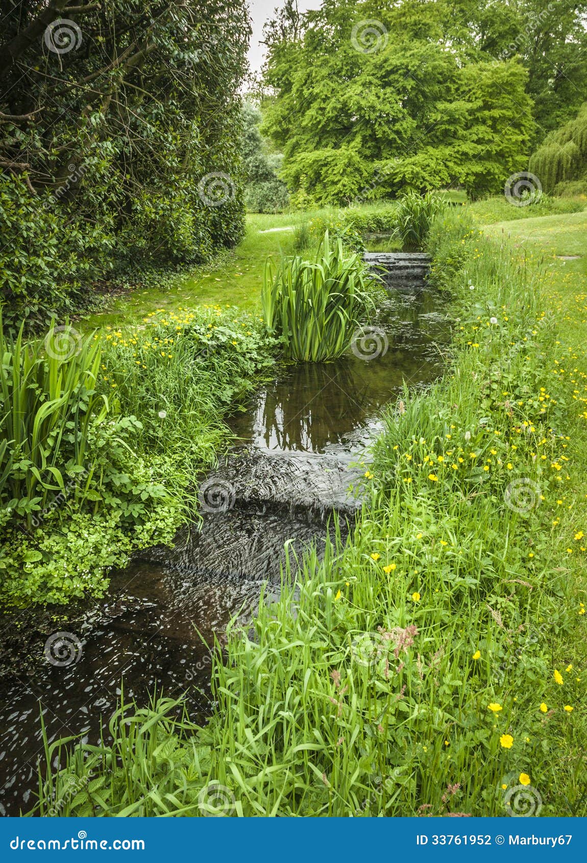 Garden Cascade stock photo. Image of flowing, grass, cascade - 33761952