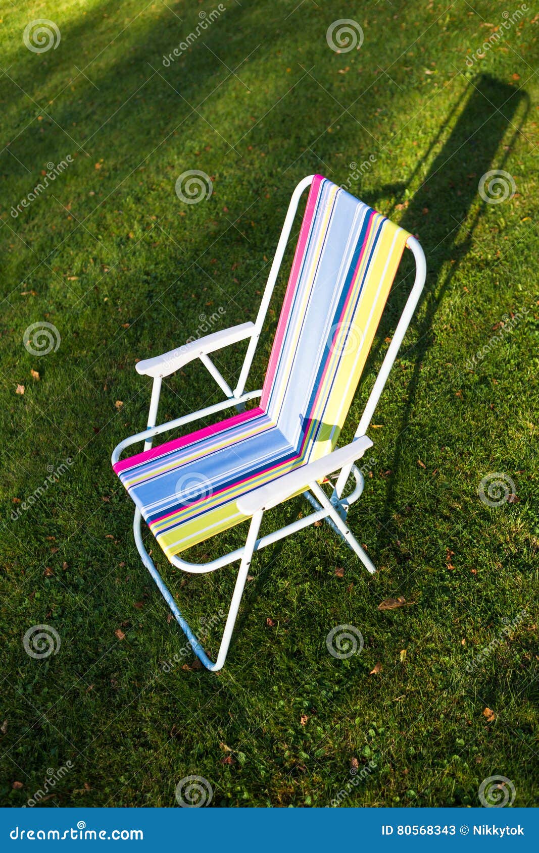 Garden Chair on Green Grass Background Stock Image - Image of green ...