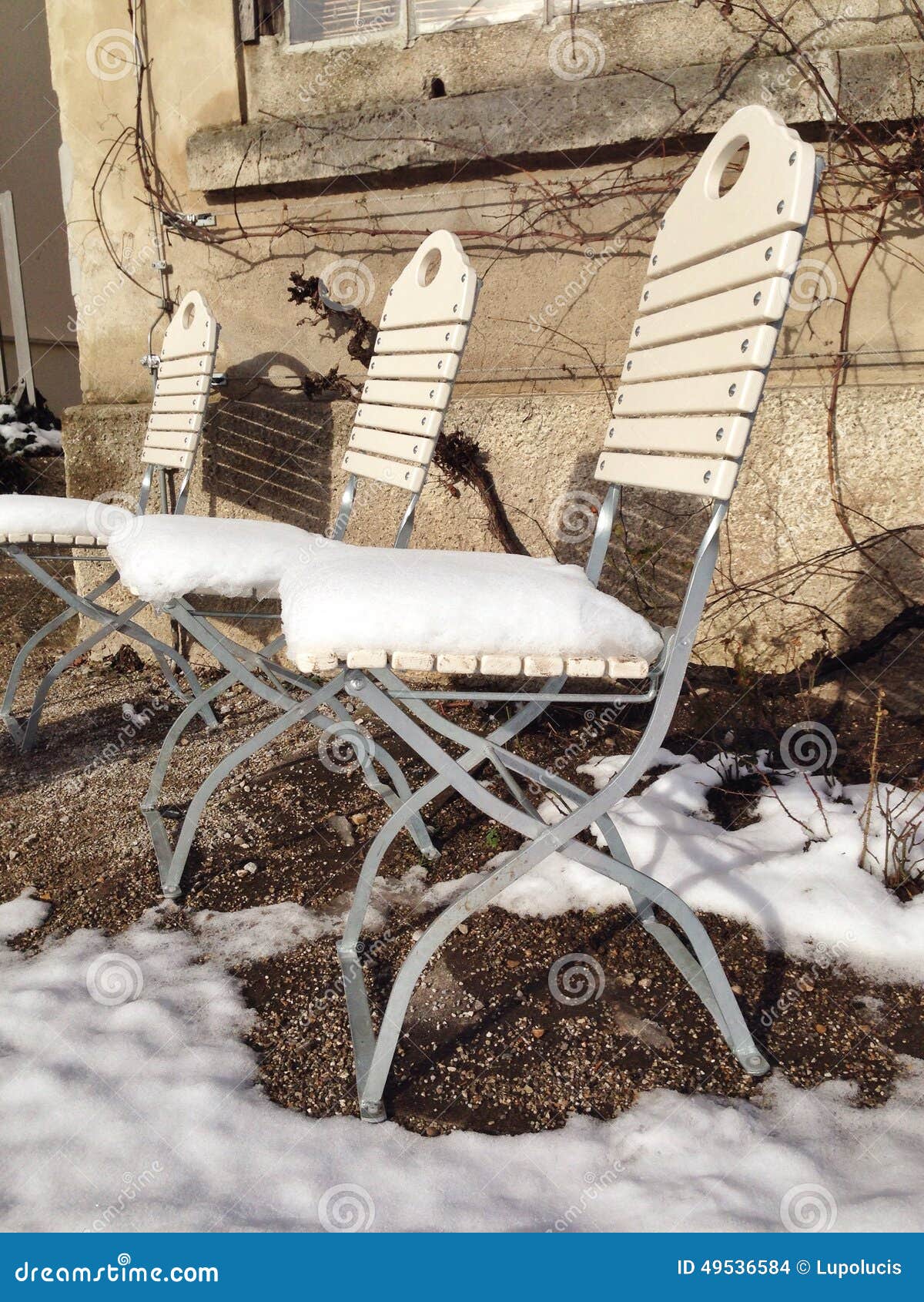 Garden Chairs in Winter Sun Stock Photo - Image of chairs, shadow: 49536584