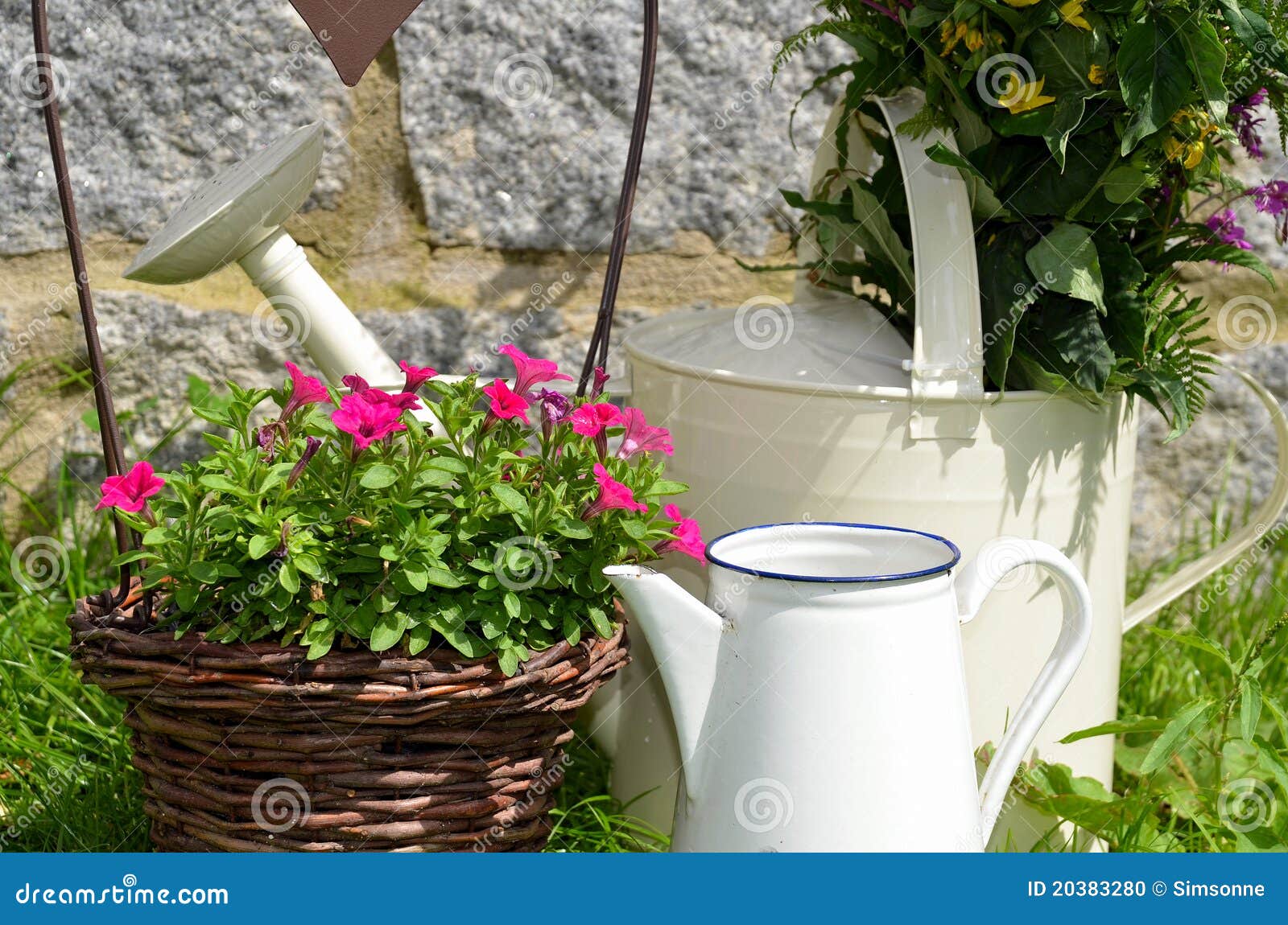 Garden Decoration Flower Pot Stock Photo - Image of shrub, decorations ...