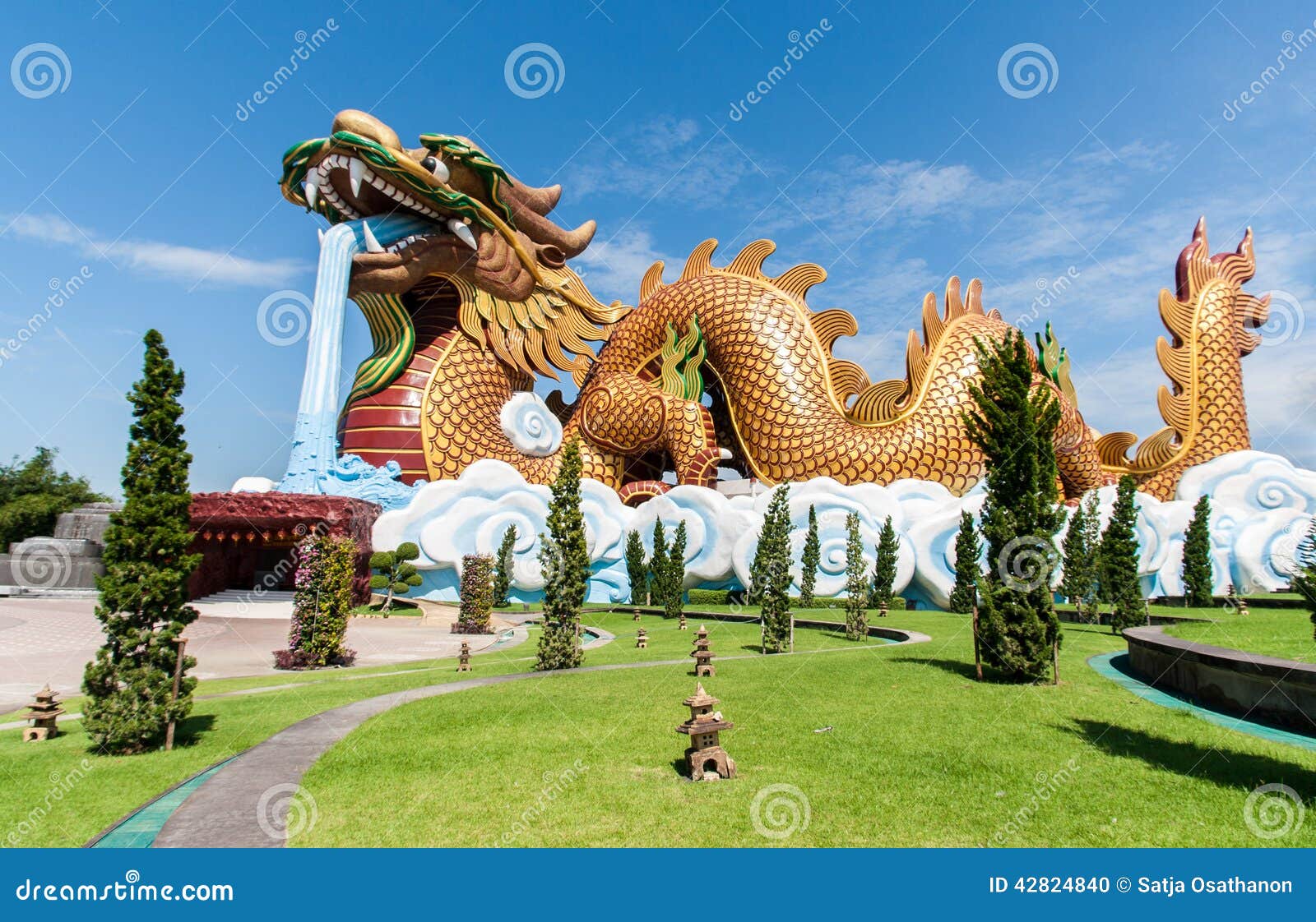 Garden Dragon Guarding The Castle Stock Photo | CartoonDealer.com ...