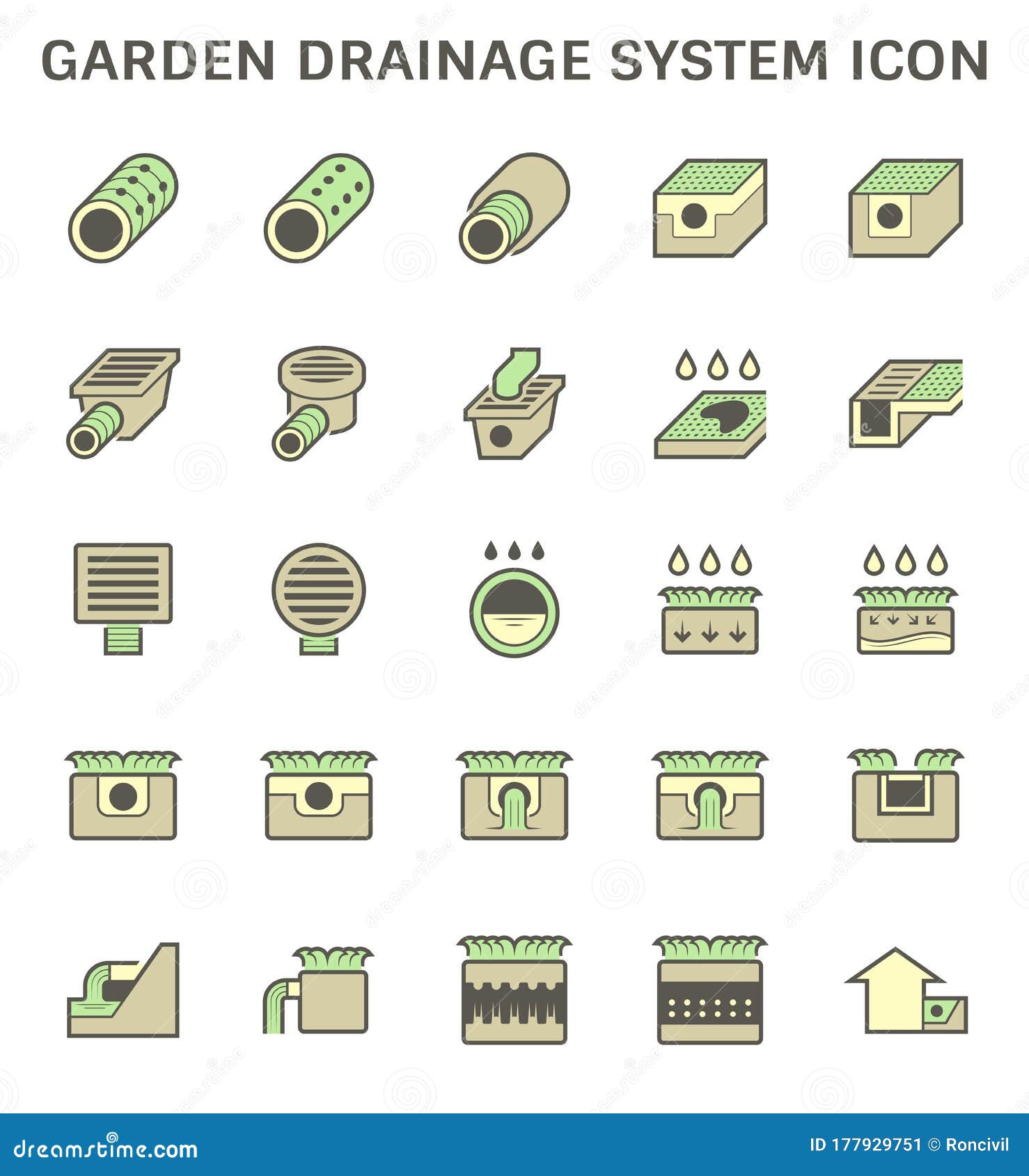 Drainage System Installation Isolated Concept Vector Illustrations ...