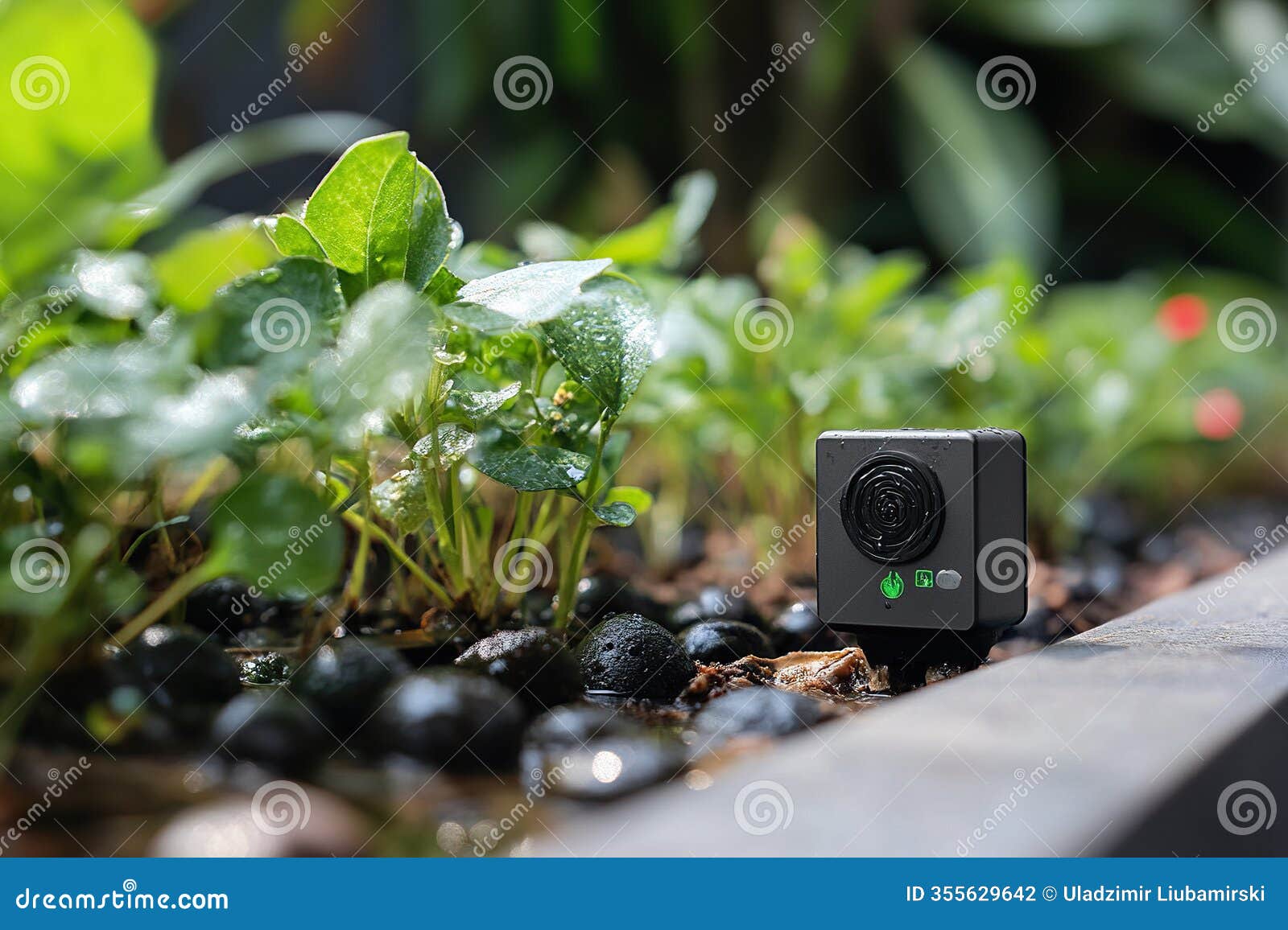 Garden Drip Irrigation System Sensor with Backyard Landscaping ...