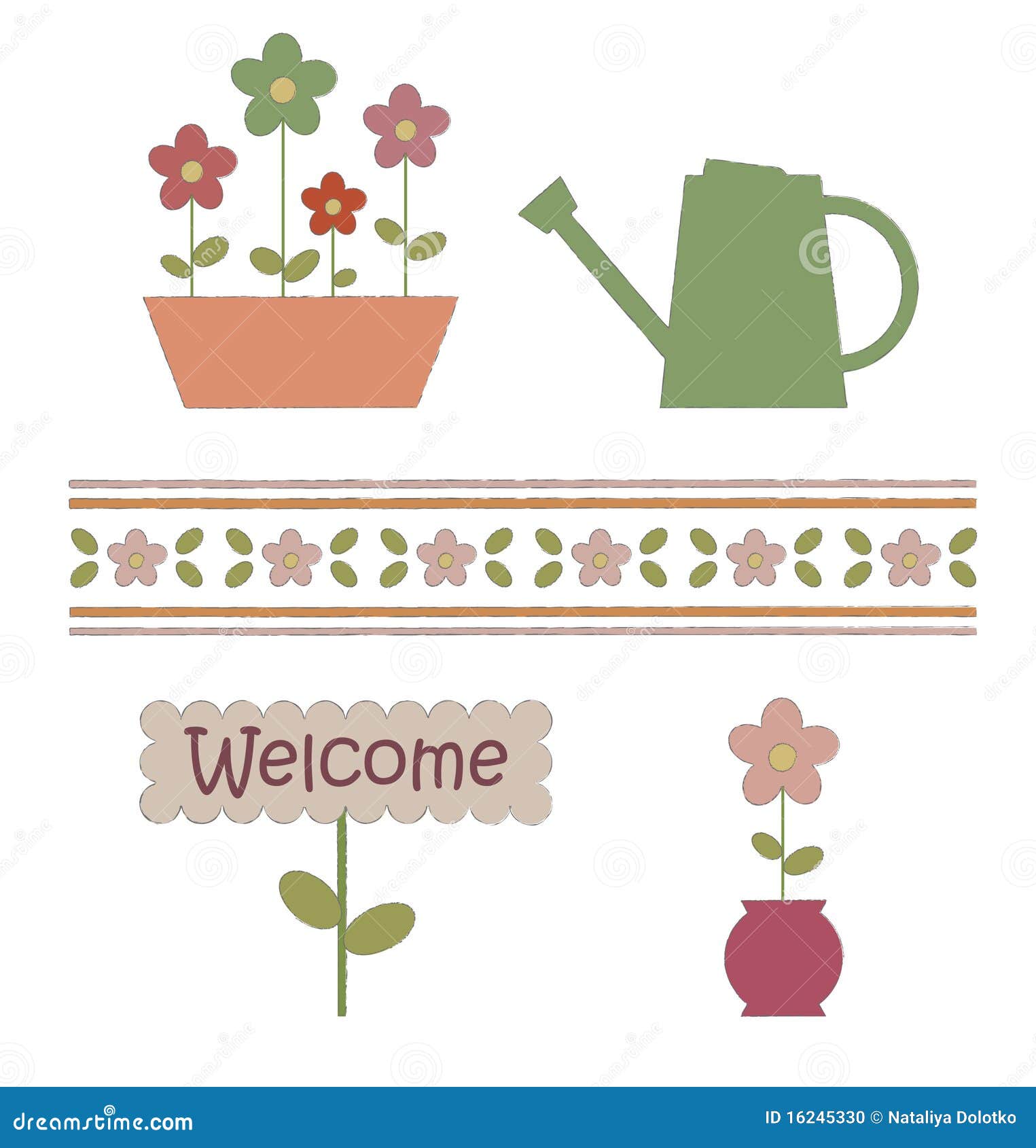 Garden elements stock vector. Illustration of growth - 16245330