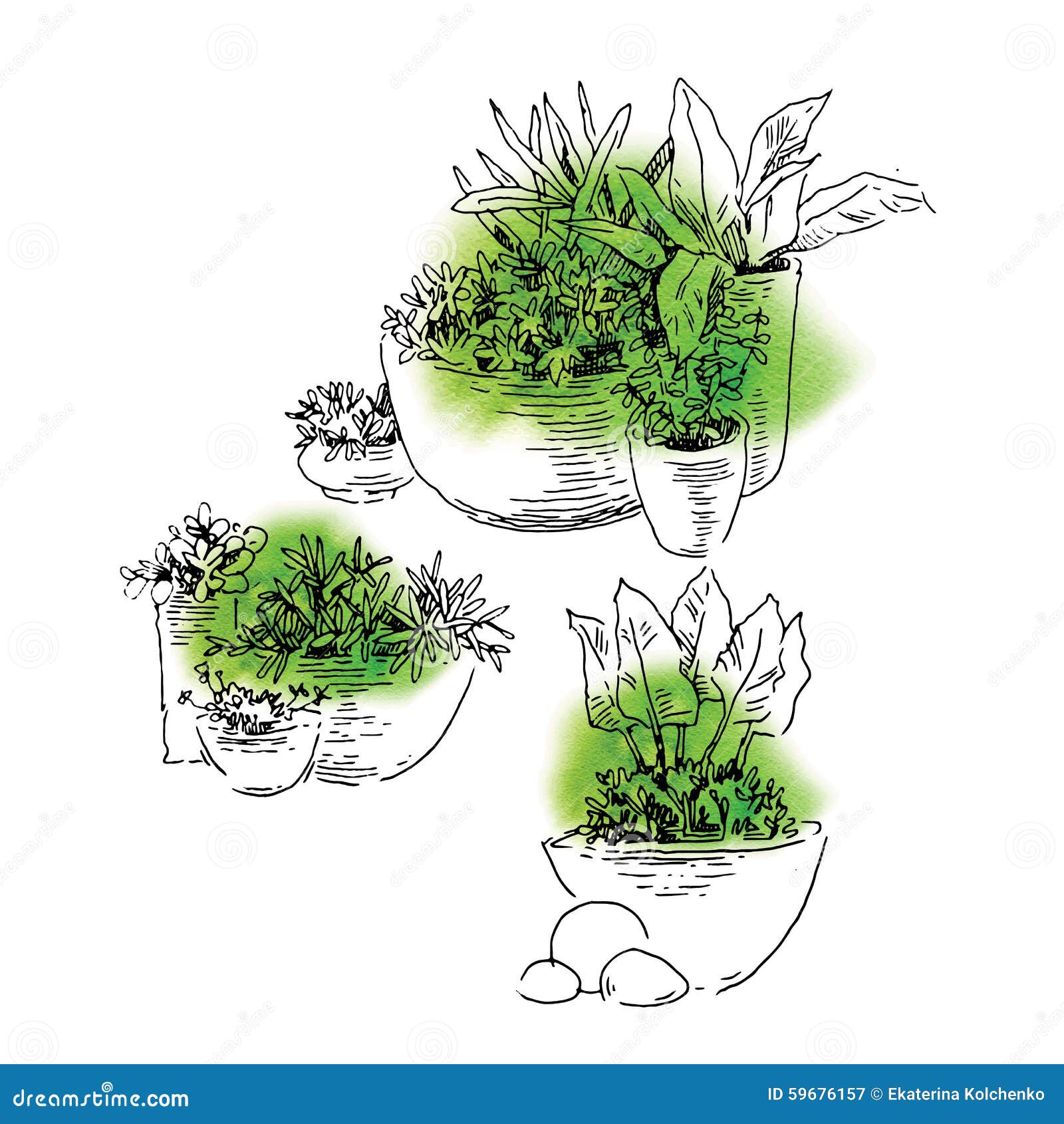 Garden elements sketch stock illustration. Illustration of agriculture ...