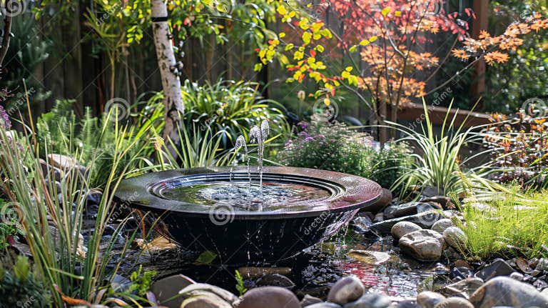 Garden with Water a Feature Stock Photo - Image of feature, water ...