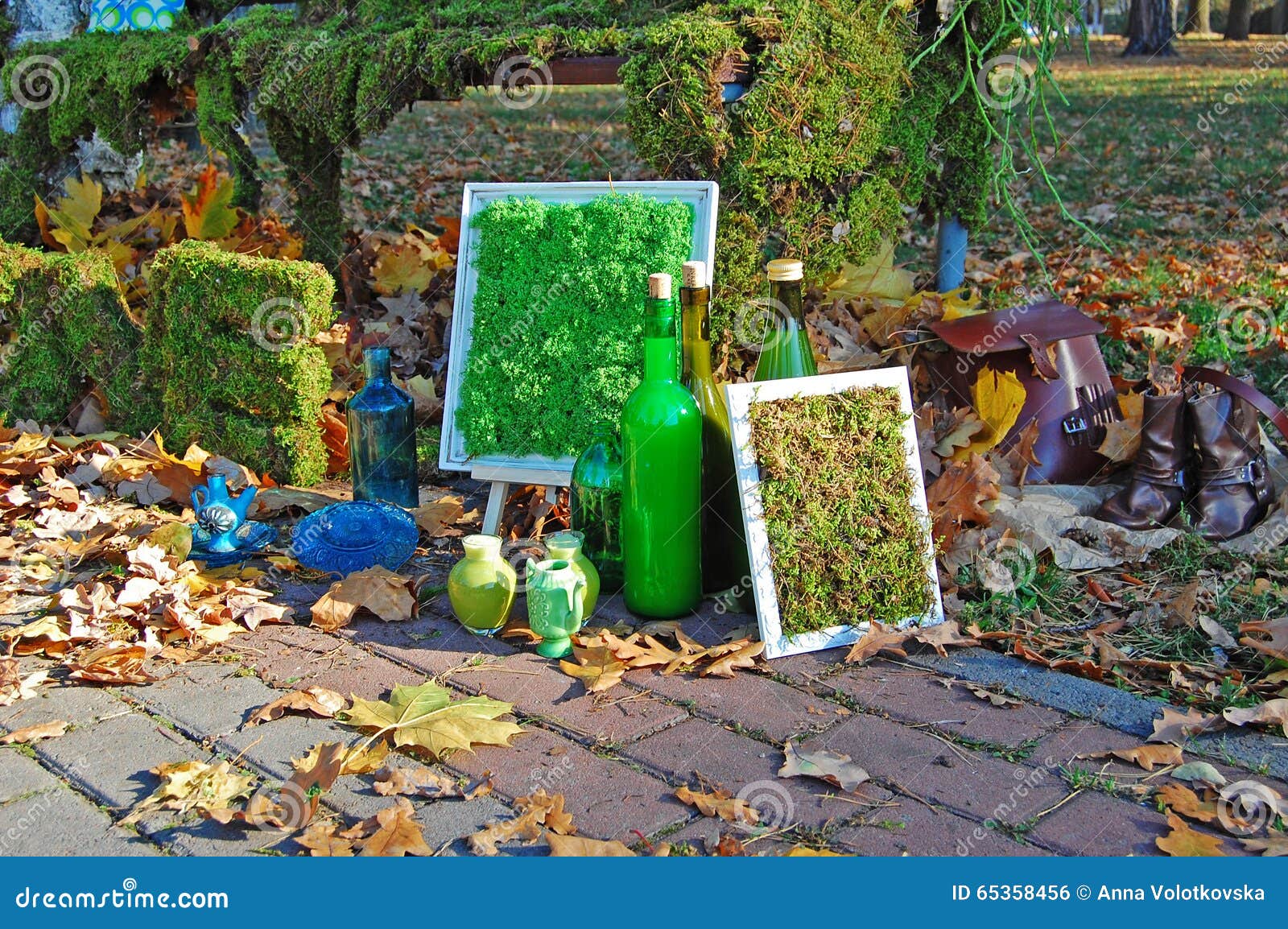 Garden with Floristic Decoration, Floristics Design Stock Photo - Image ...