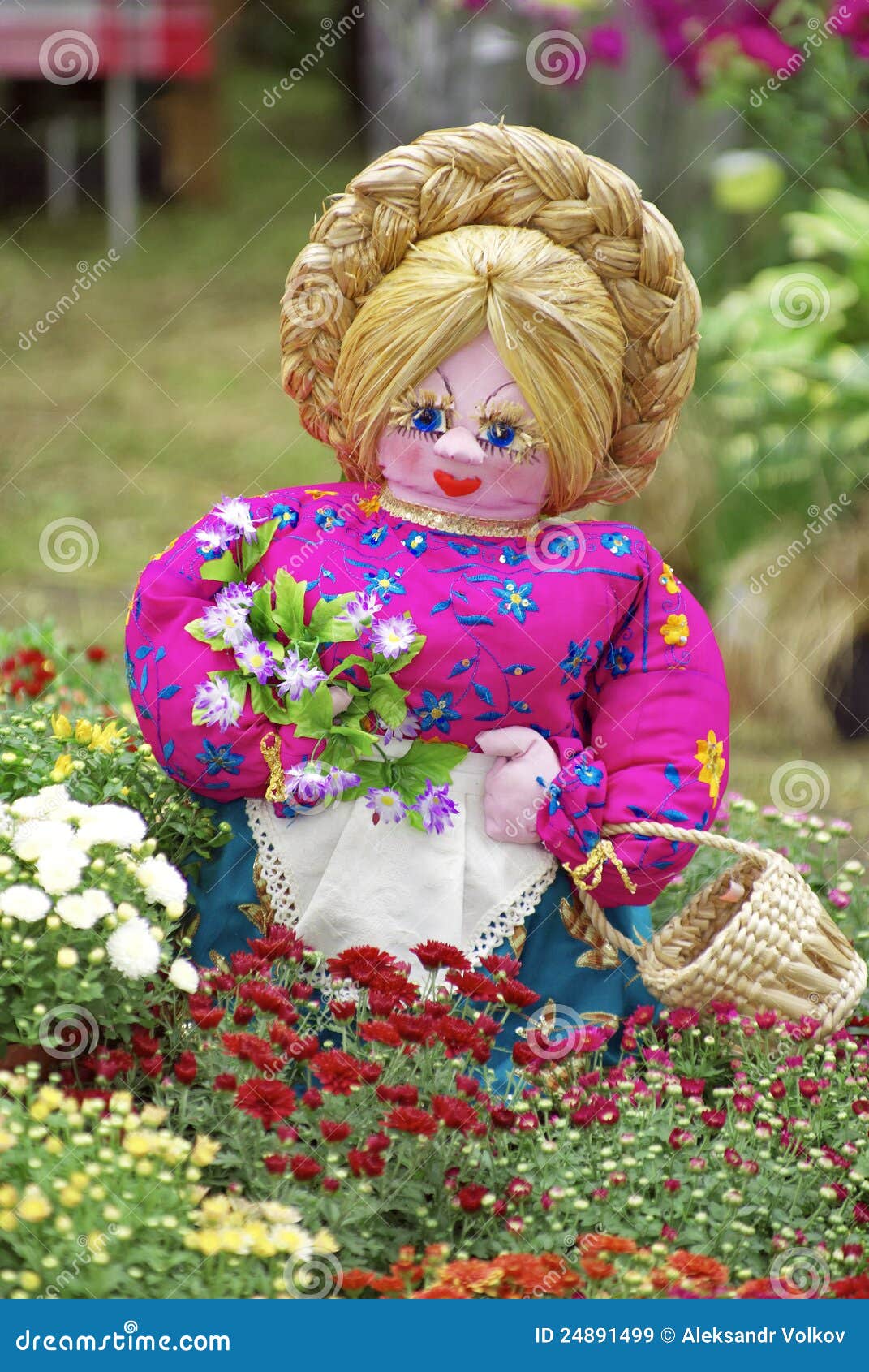 Garden flowers doll stock image. Image of village, autumn - 24891499