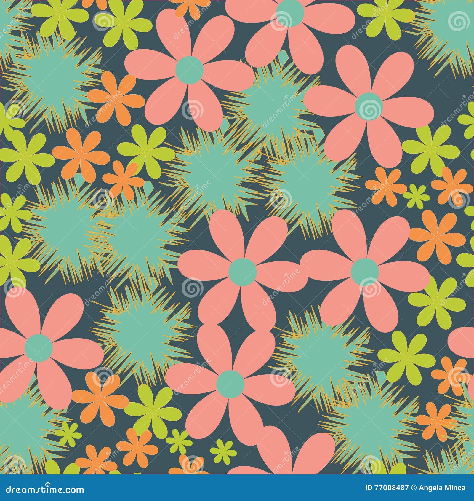 Garden flowers pattern stock vector. Illustration of seamless - 77008487