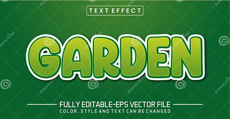 Garden Font Text Effect Editable Stock Vector - Illustration of font ...