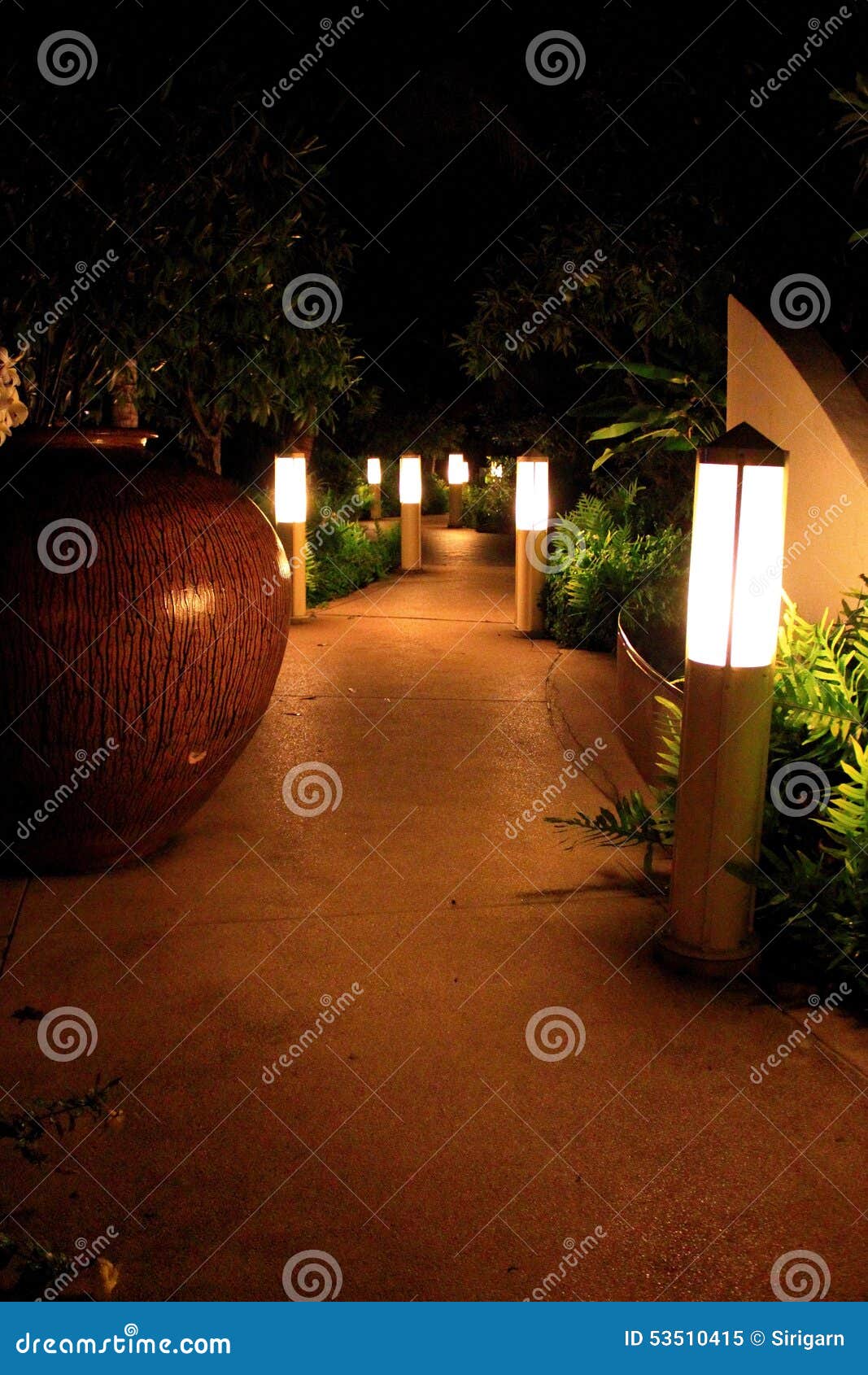 Garden footpath stock image. Image of night, light, travel - 53510415