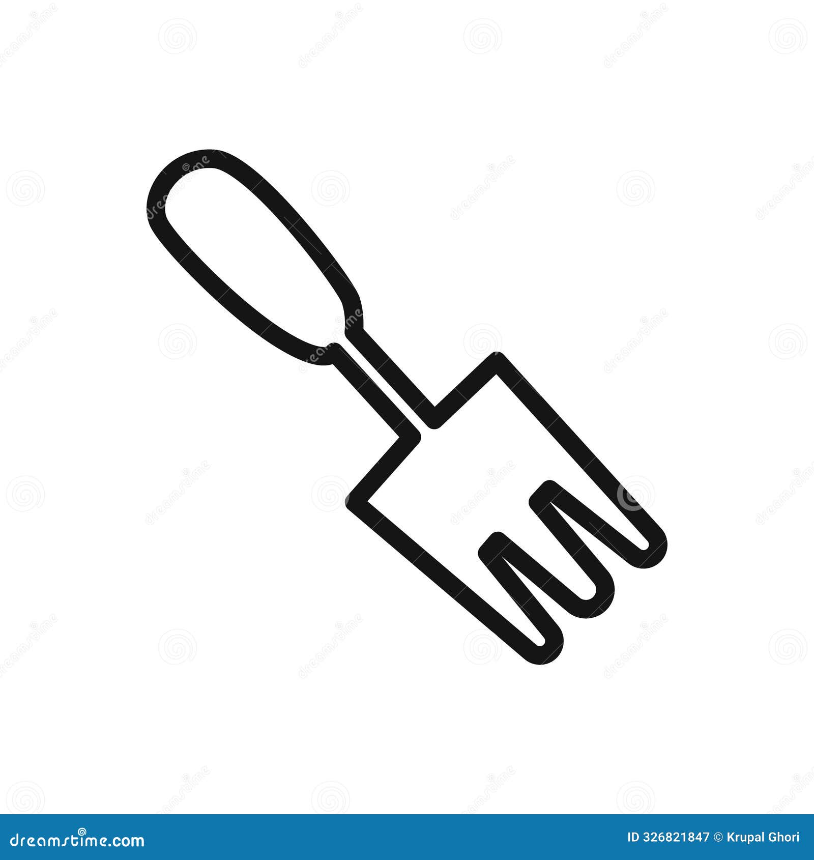 Garden Fork Icon Linear Vector Graphics Sign Stock Vector ...