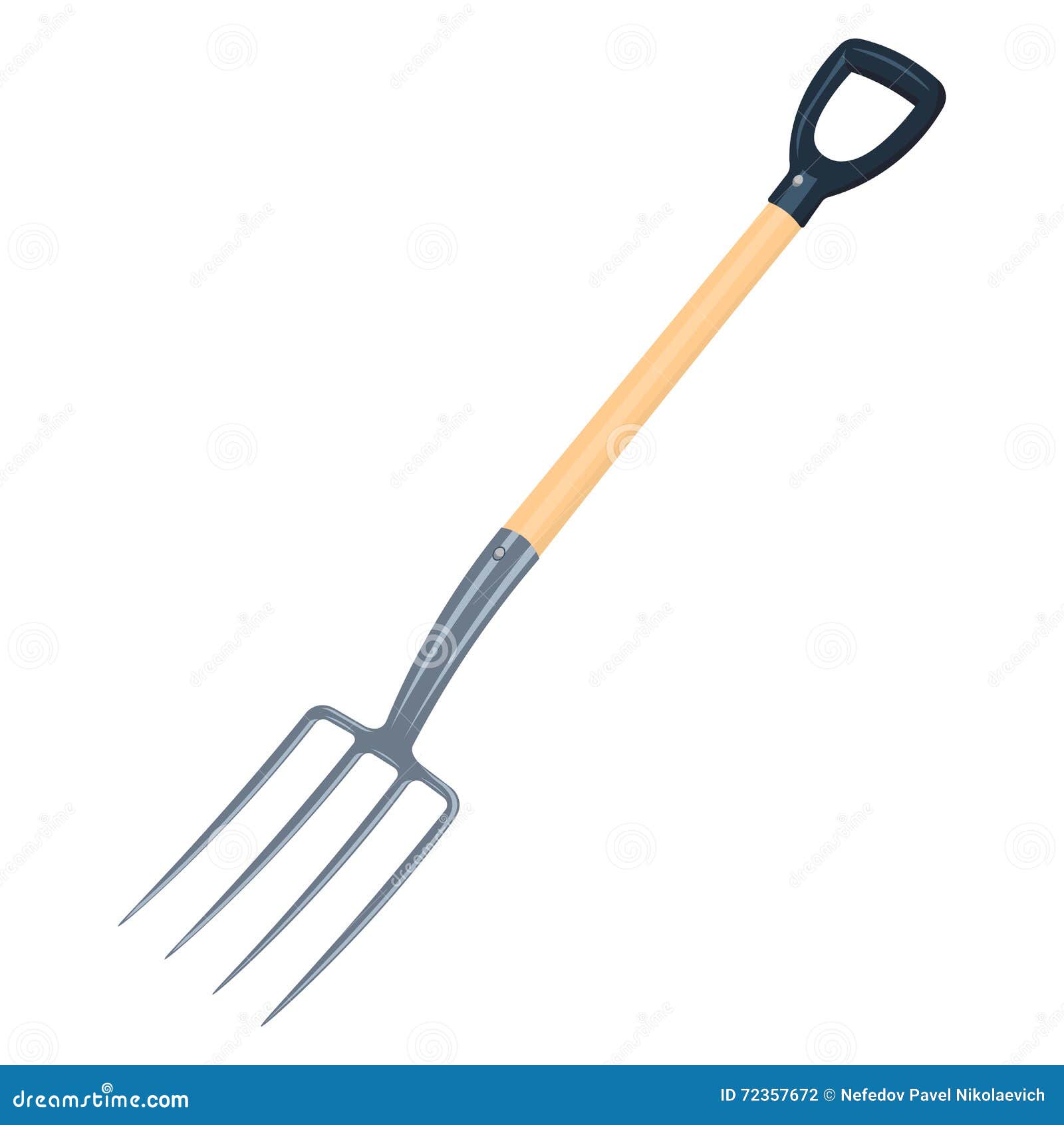 Pitchfork Isolated On White Background Side And Front View, Hand ...