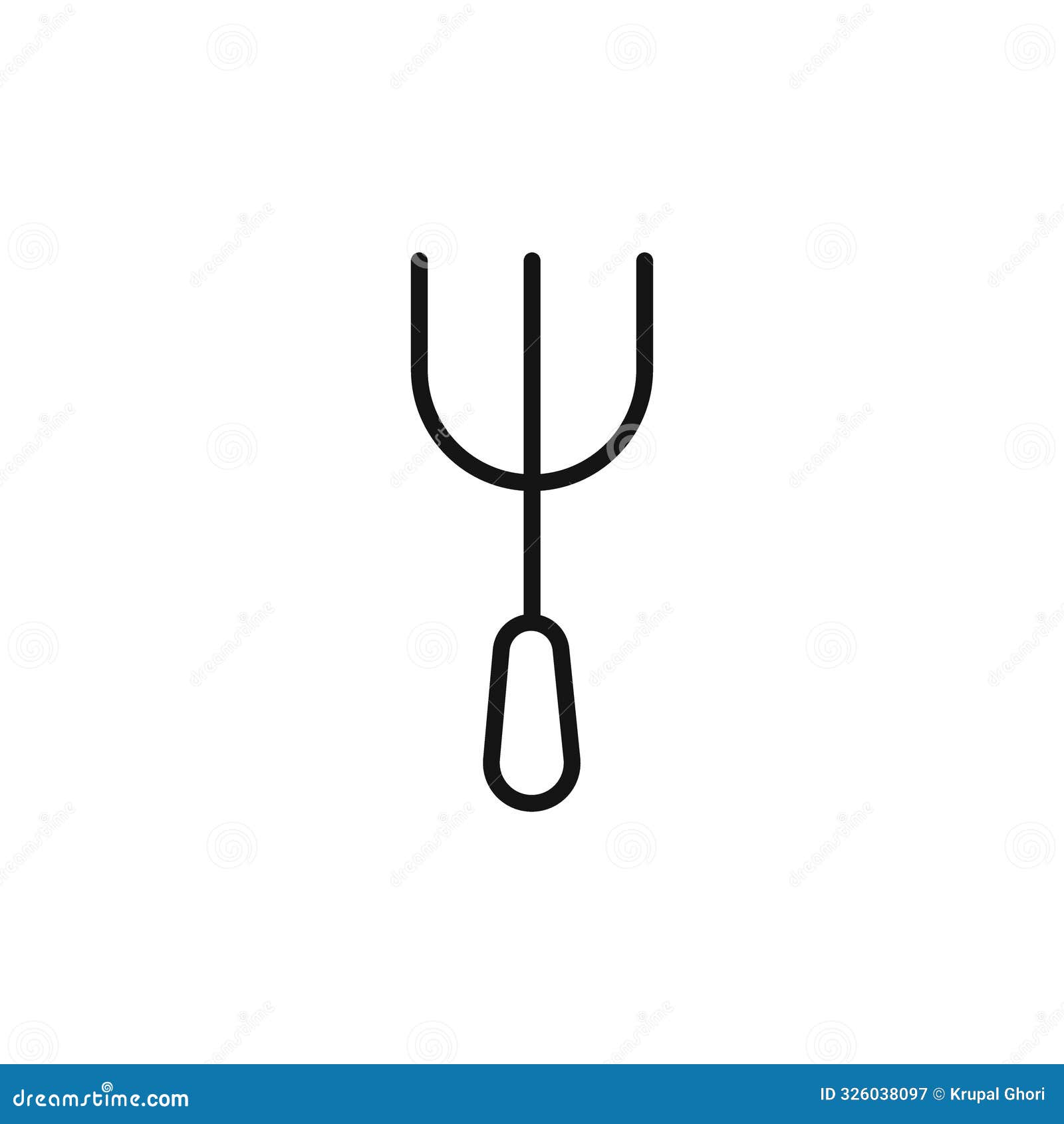 Garden Fork Logo Sign Vector Outline Stock Illustration - Illustration ...