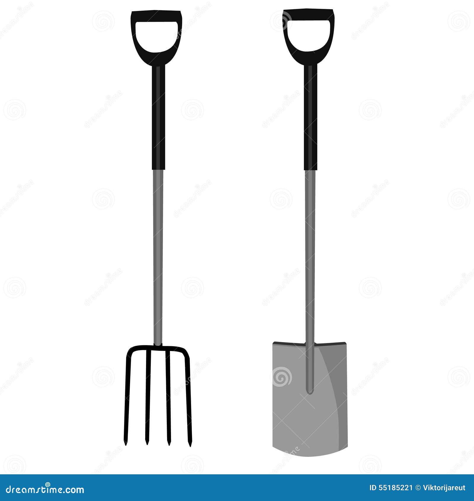 Garden fork and shovel stock illustration. Illustration of equipment ...