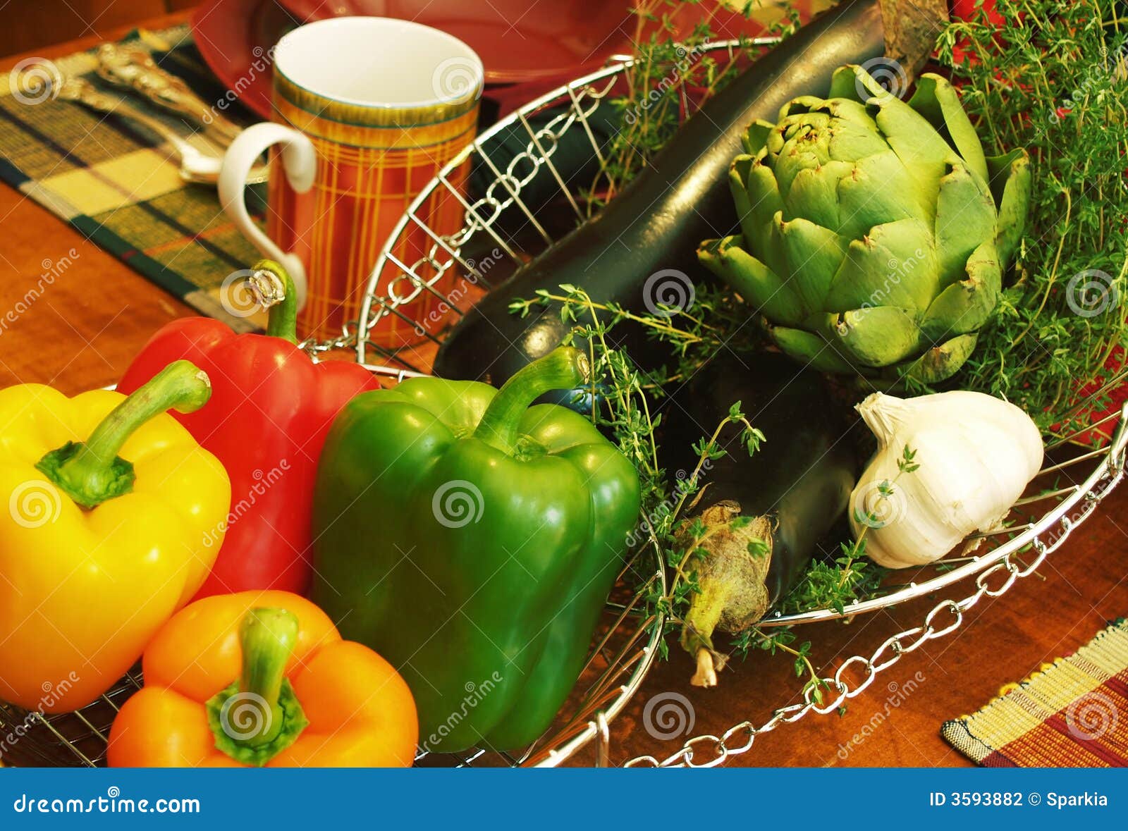 Garden fresh table setting stock photo. Image of thyme - 3593882