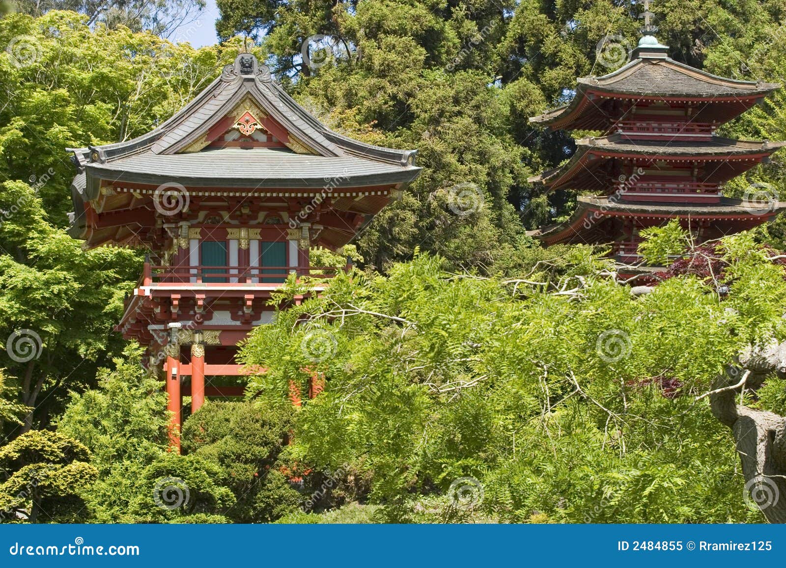 Garden gate and pagoda stock image. Image of francisco - 2484855