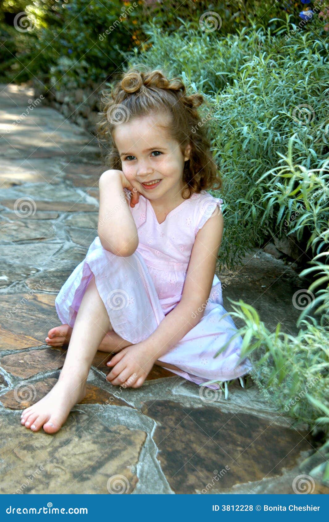 Garden Girl on Path stock photo. Image of garden, happiness - 3812228