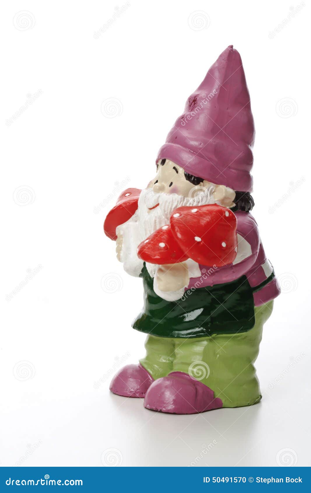 Garden Gnome Holding Fly Agarics Stock Photo - Image of gnome, muscaria ...