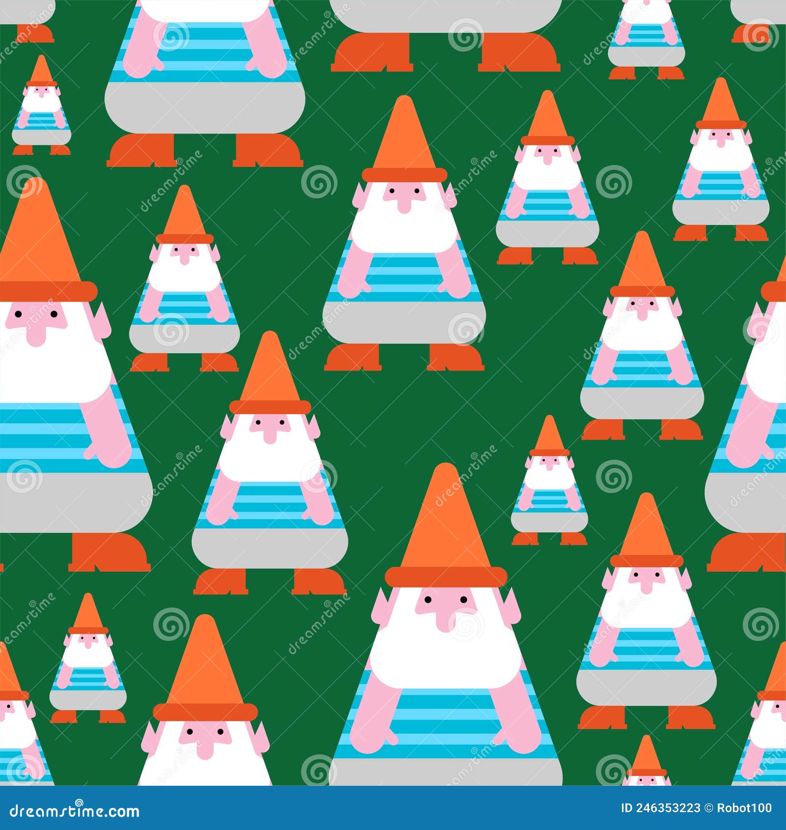 Garden Gnome Pattern Seamless. Background Vector Illustration Stock ...