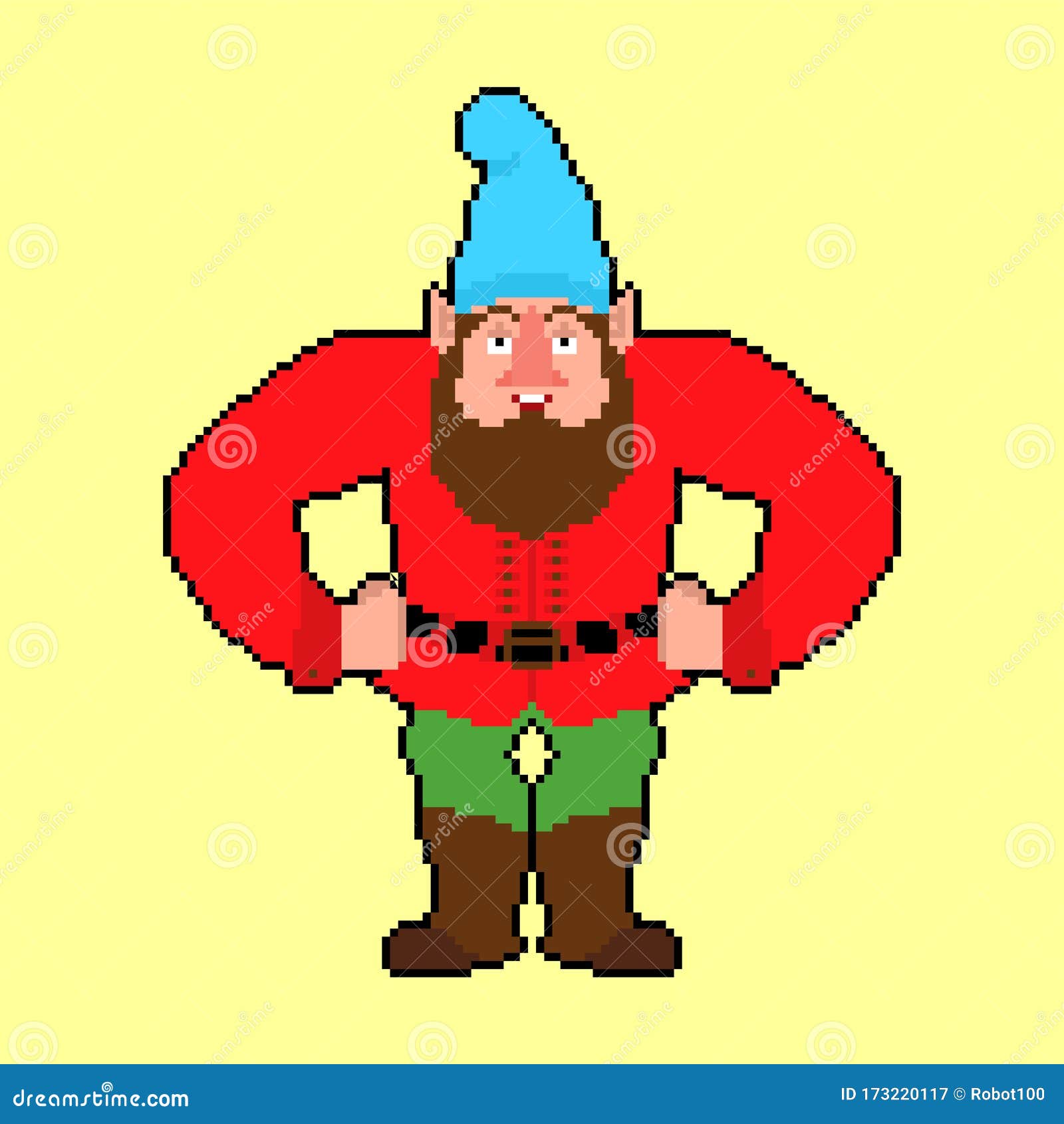 Garden Gnome Pixel Art. Dwarf 8 Bit. Pixelate Vector Illustration ...