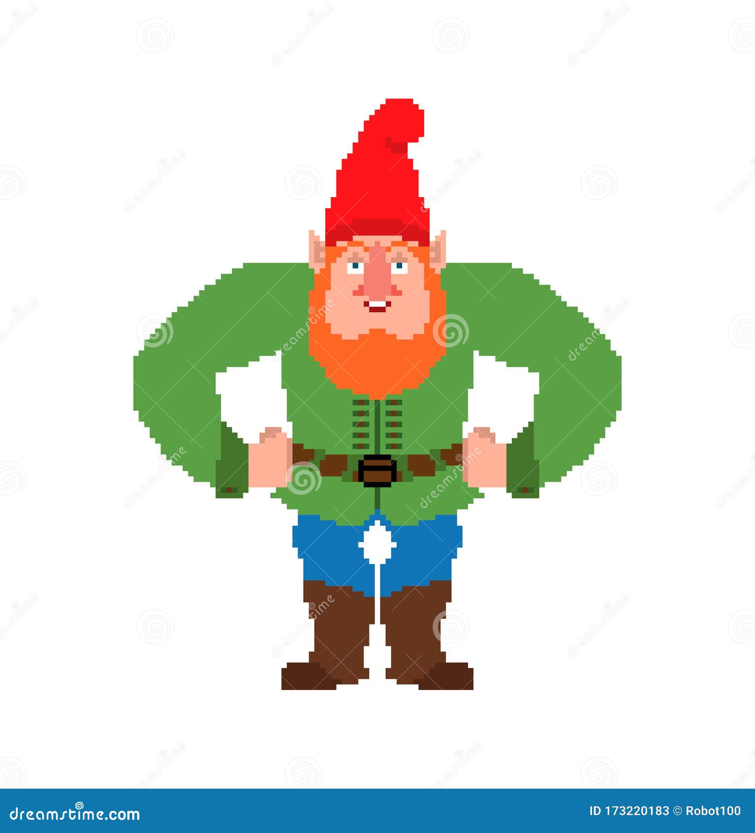 Garden Gnome Pixel Art. Dwarf 8 Bit Stock Vector - Illustration of ...