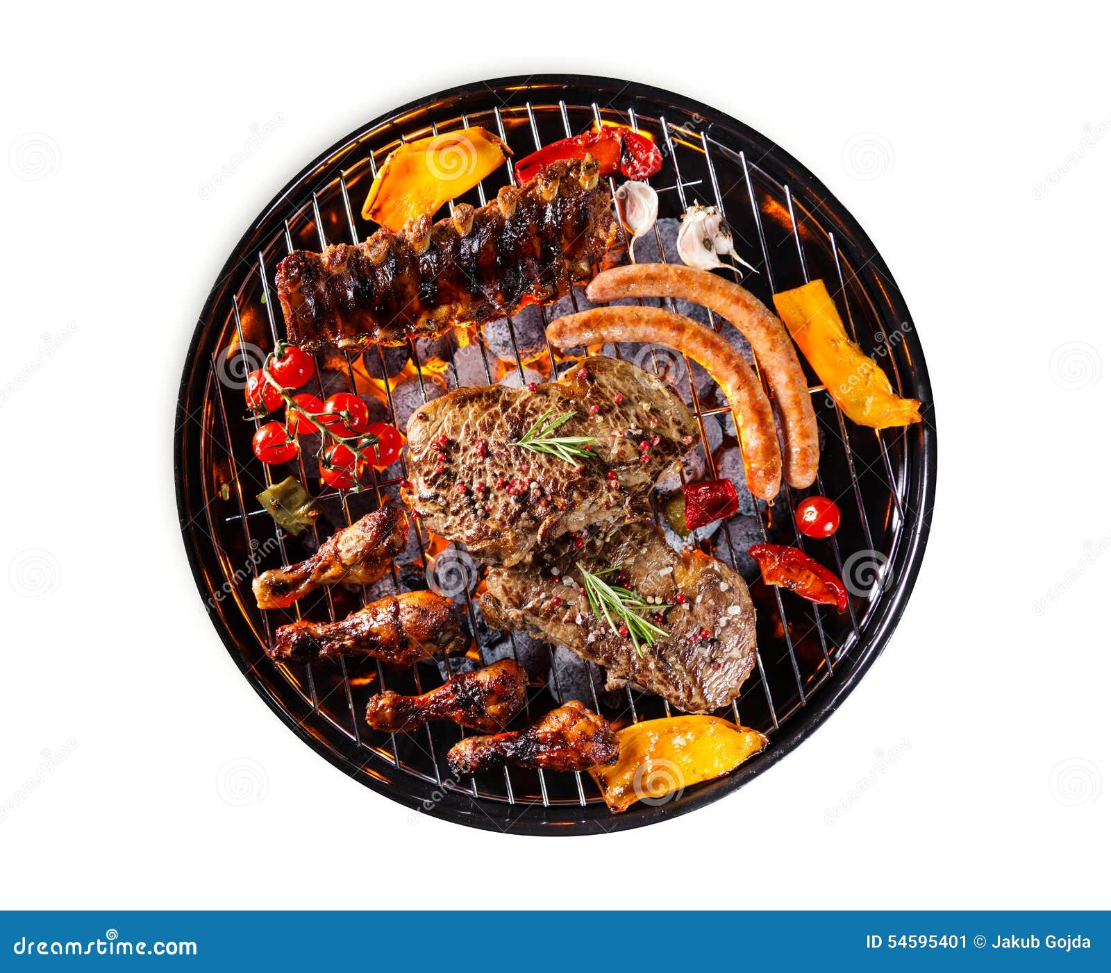 Garden Grill Isolated on White Background Stock Image - Image of flame ...