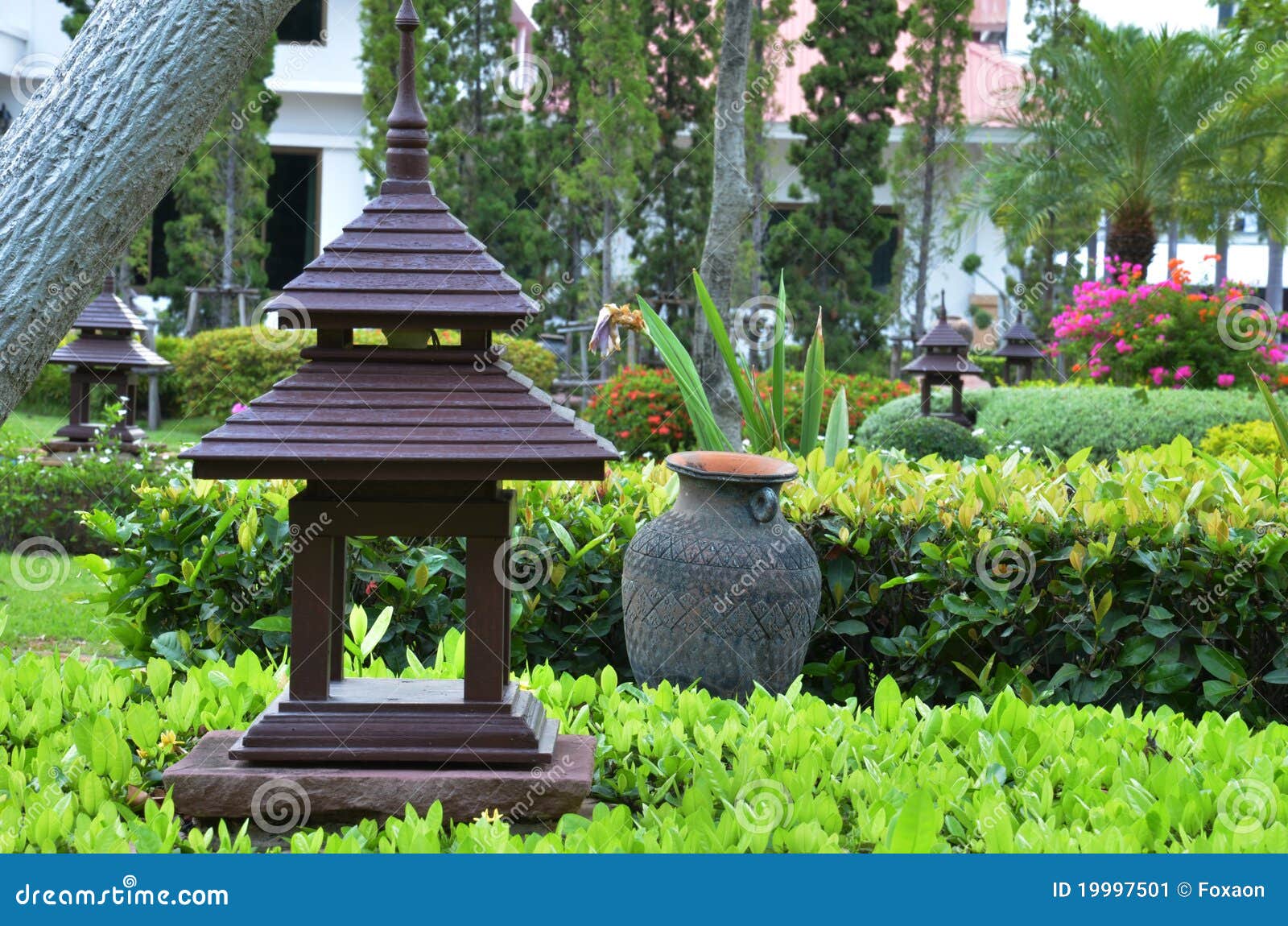 Garden Home, Thai Style, Central of Thailand Stock Image - Image of ...