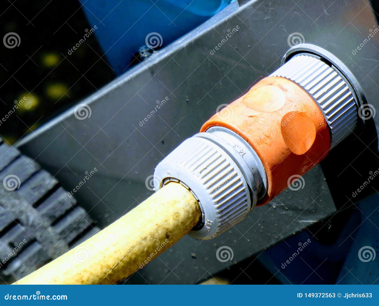 Garden Hose. Yellow Garden Equipment Stock Image - Image of garden ...