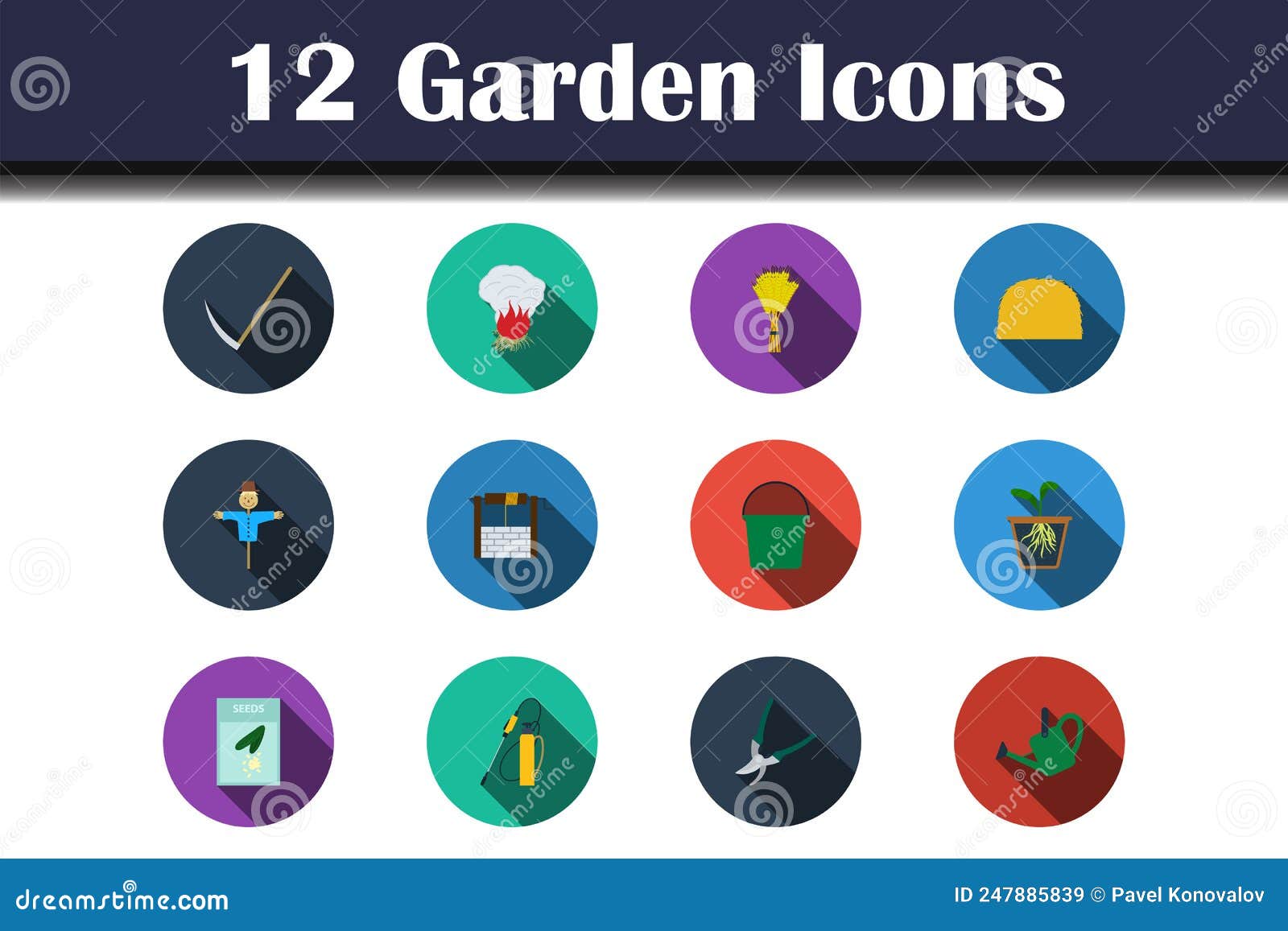 Garden Icon Set stock vector. Illustration of bucket - 247885839