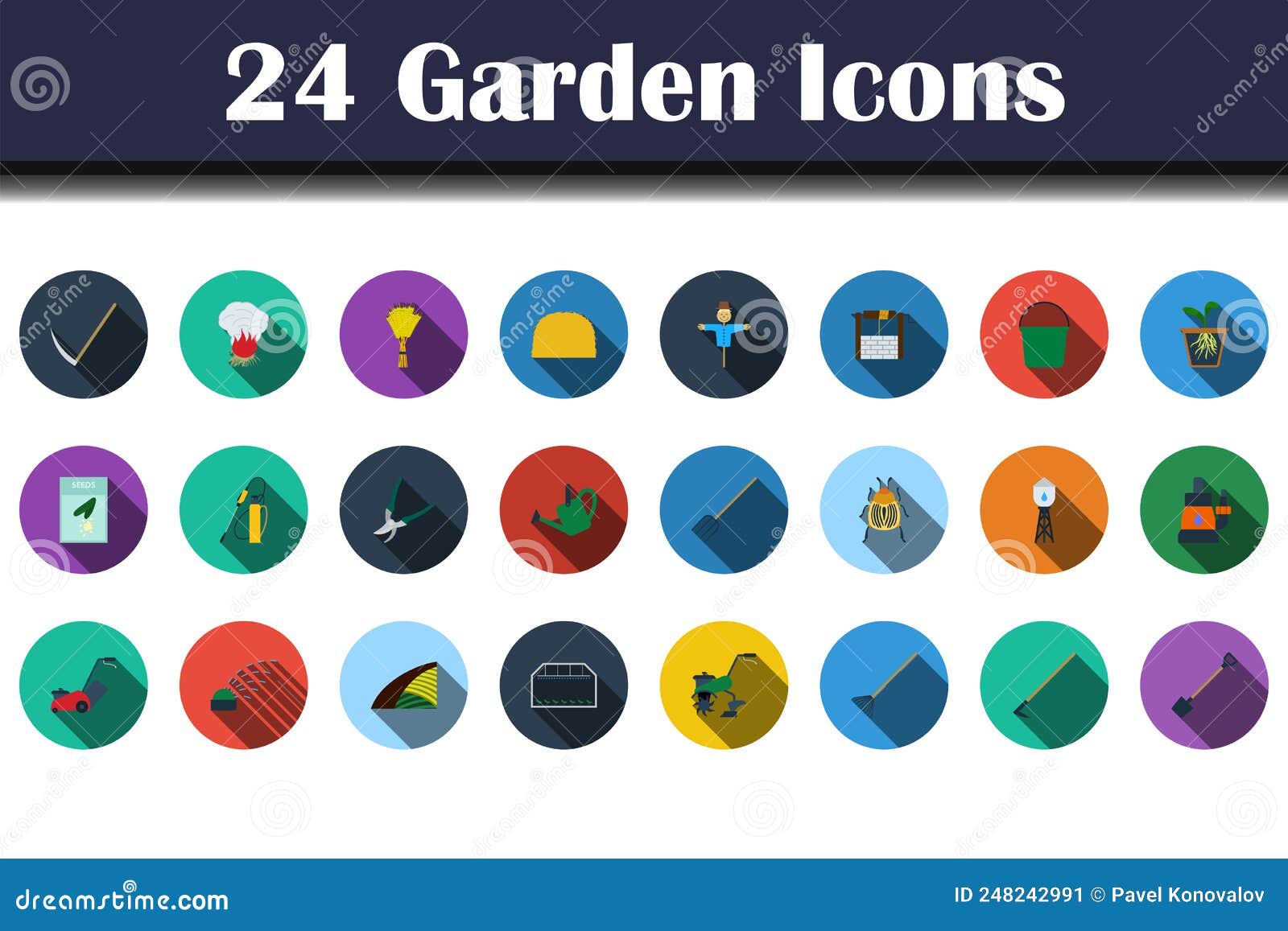 Garden Icon Set stock vector. Illustration of bucket - 248242991