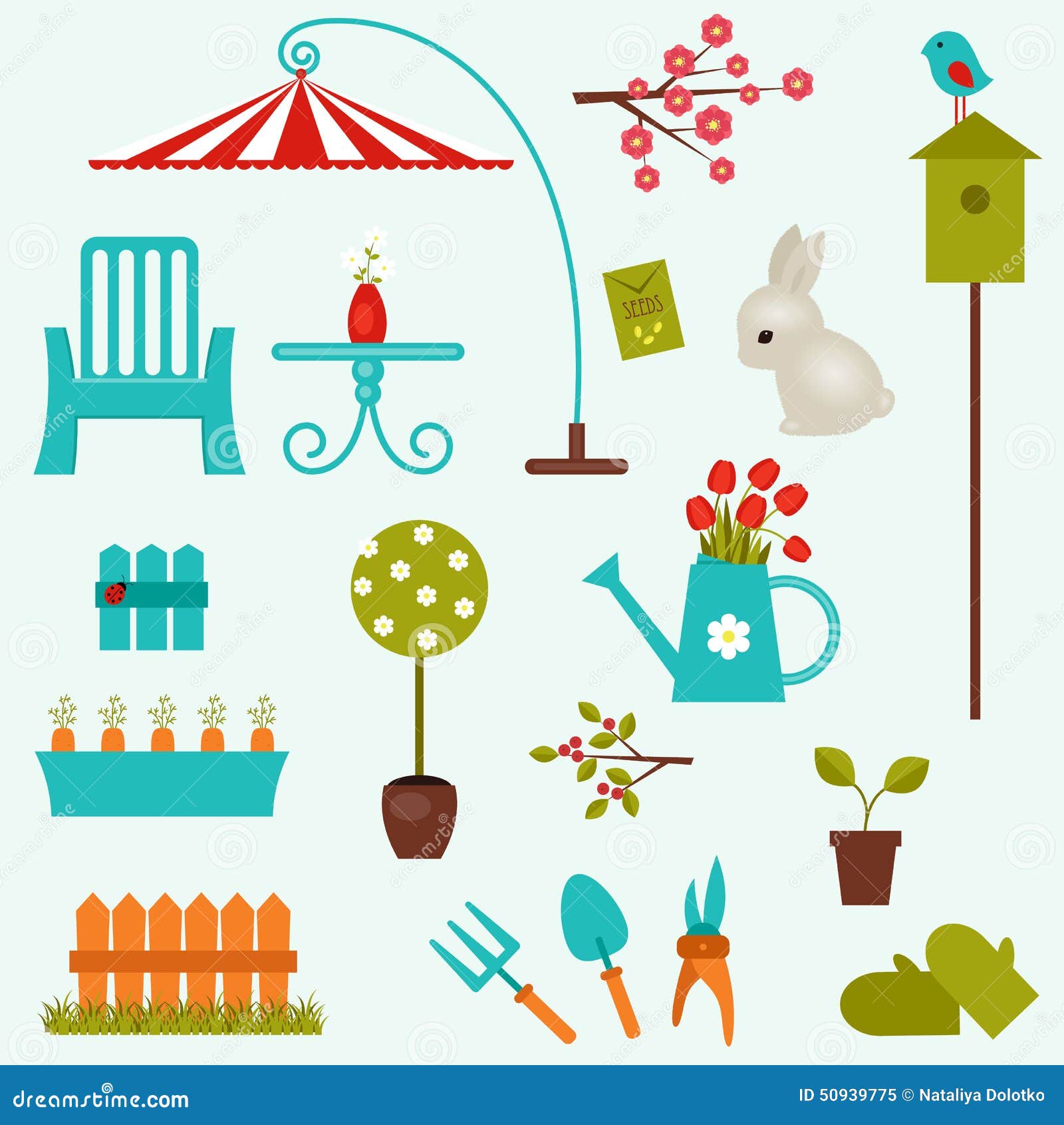 Garden icons stock vector. Illustration of blooming, bunnyr - 50939775