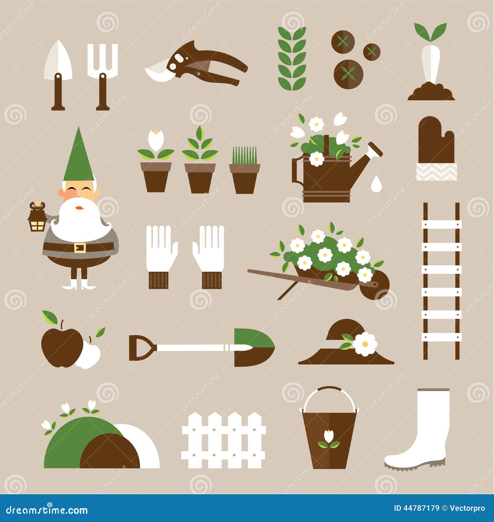 Garden icons stock vector. Illustration of fence, floral - 44787179