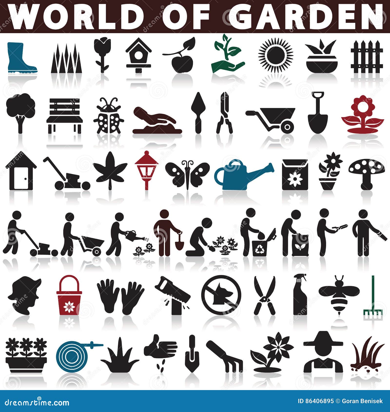 Garden icons stock vector. Illustration of seedlings - 86406895