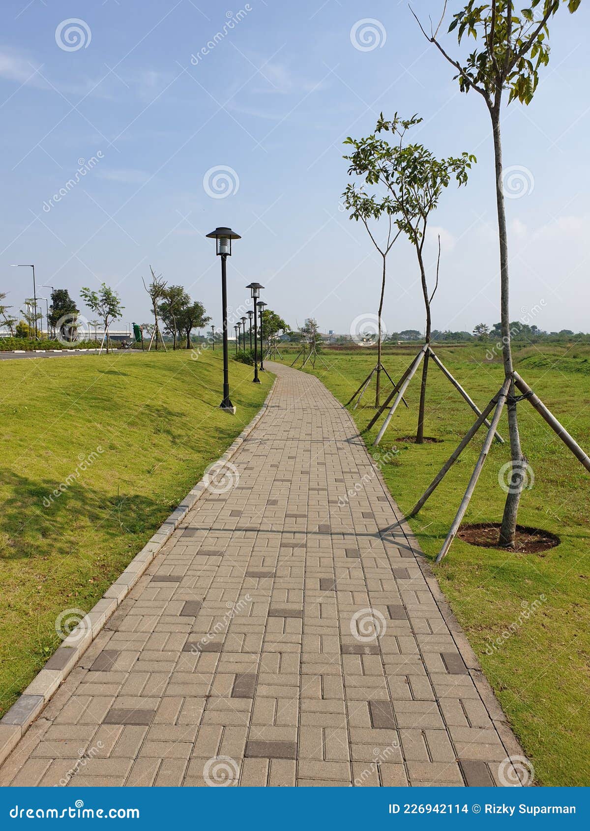 Garden for jogging track stock photo. Image of reflection - 226942114