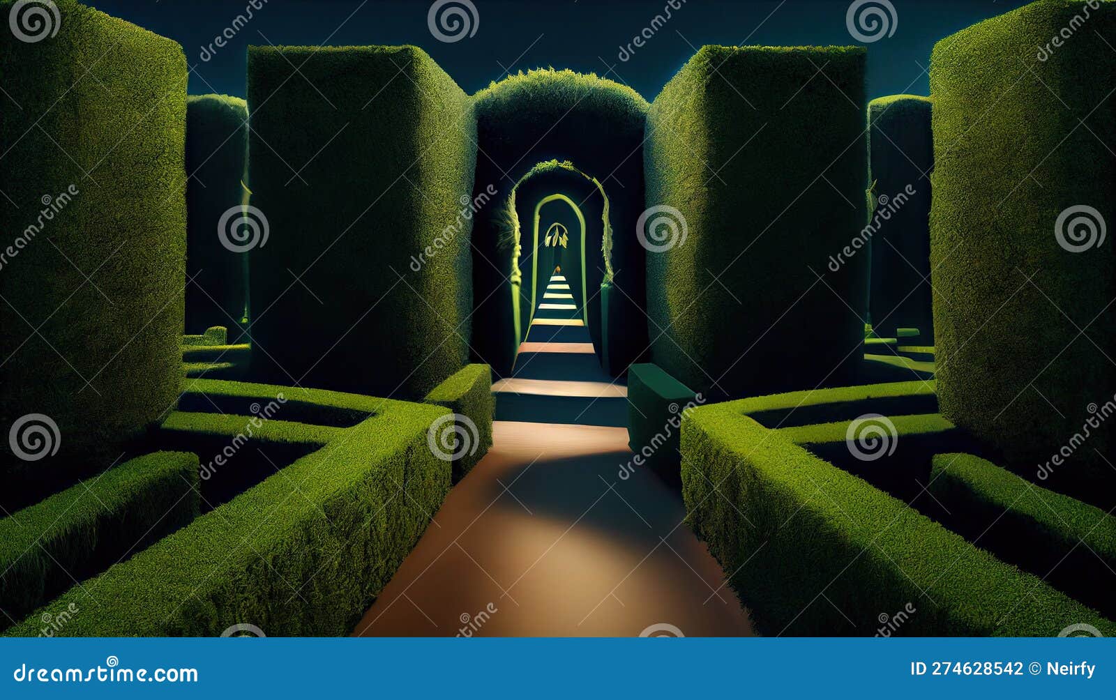 Garden labyrinth stock illustration. Illustration of dark - 274628542